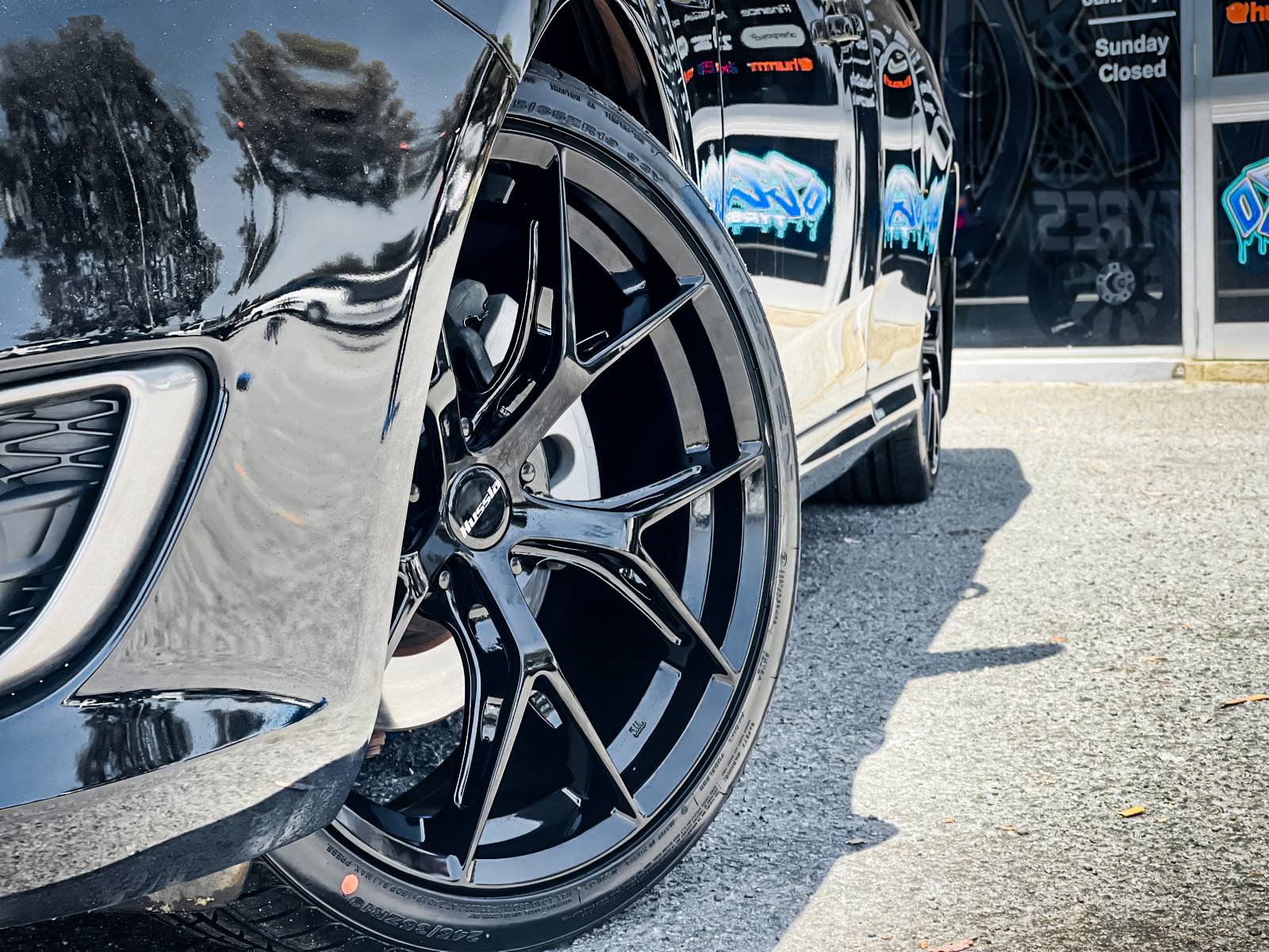 ford falcon ute hussla forged b6 gloss black wheel #17314