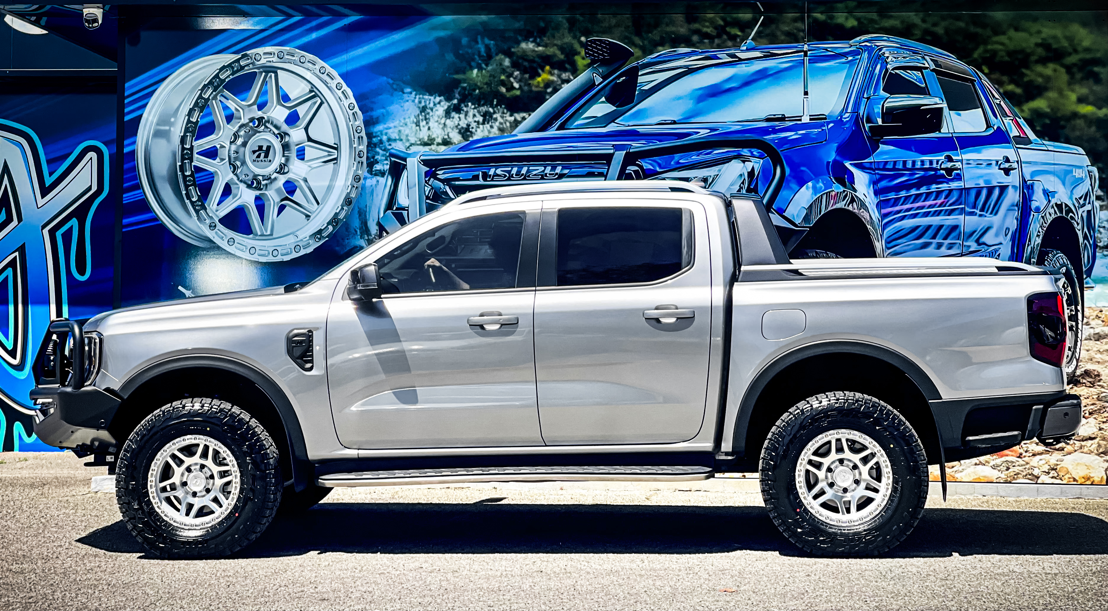 ford ranger hussla terror diamond cut machined wheel #17323