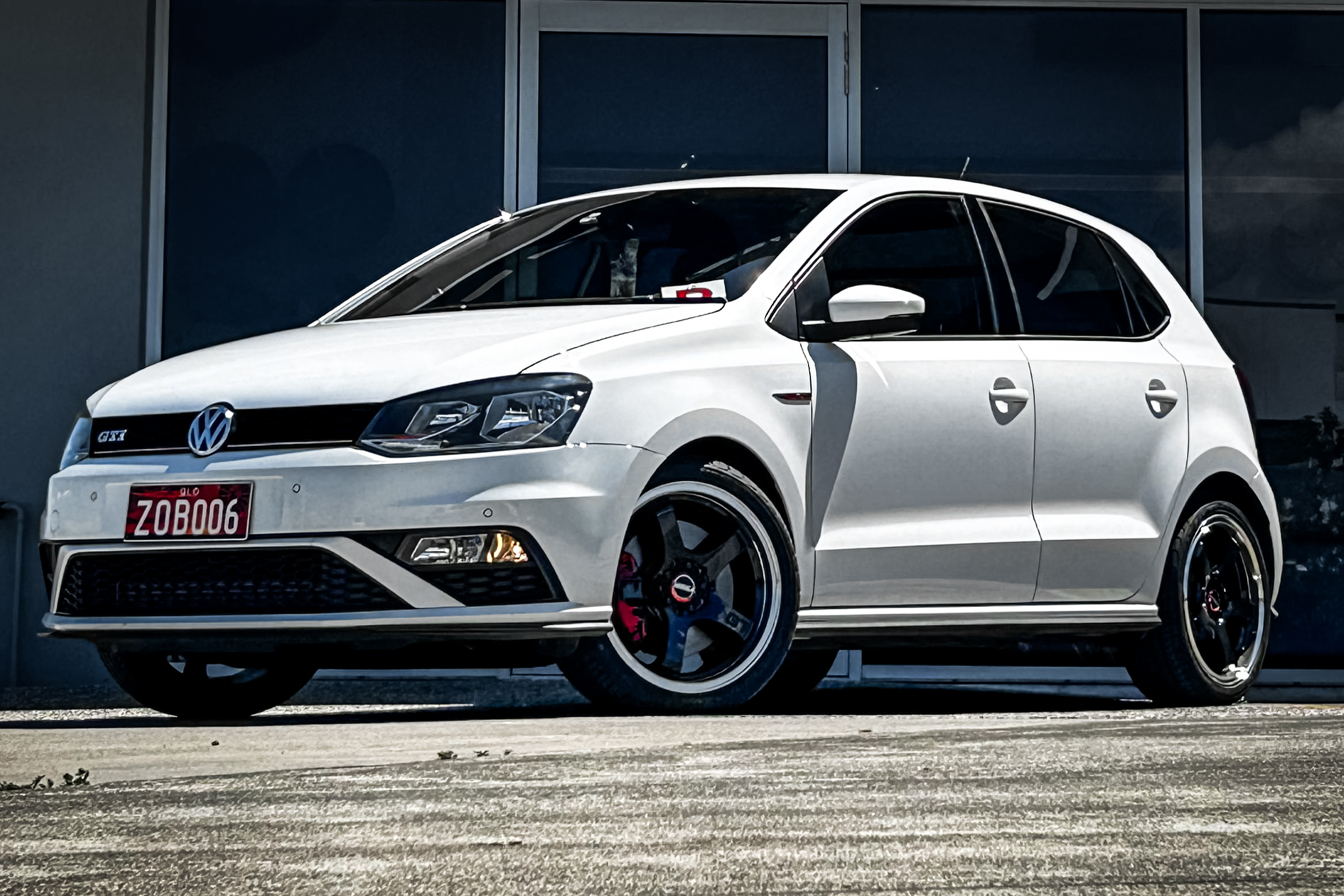 volkswagen polo hussla gt gloss black polished lip wheel #17375