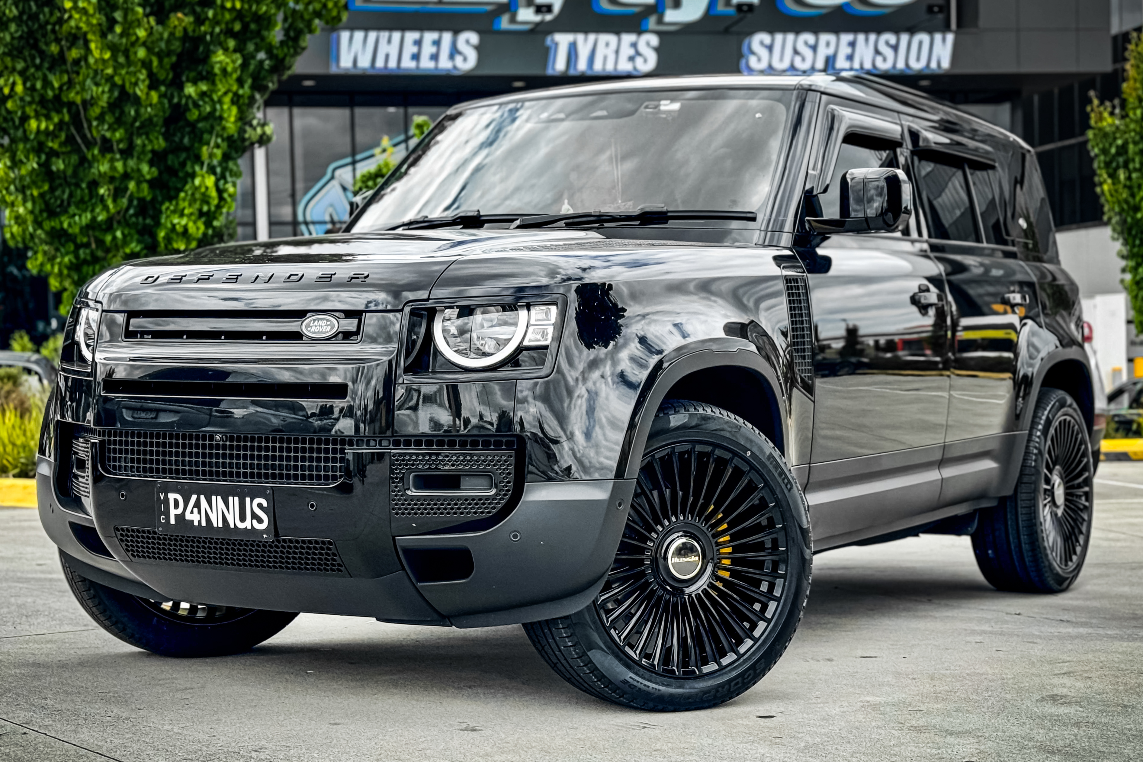 land rover defender hussla dubai gloss black wheel #17386