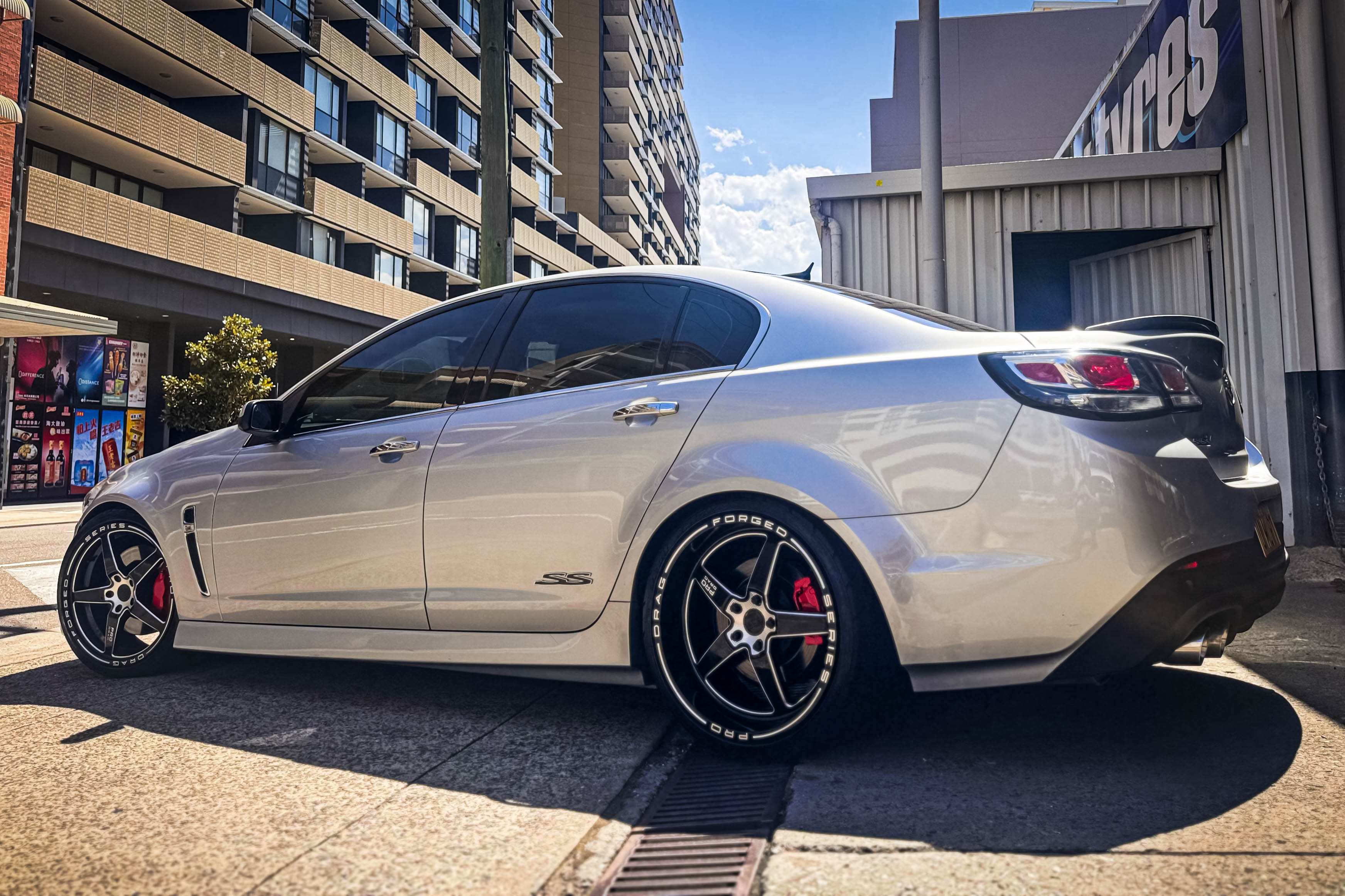 holden commodore pro drag pd1 black lip wheel #17643