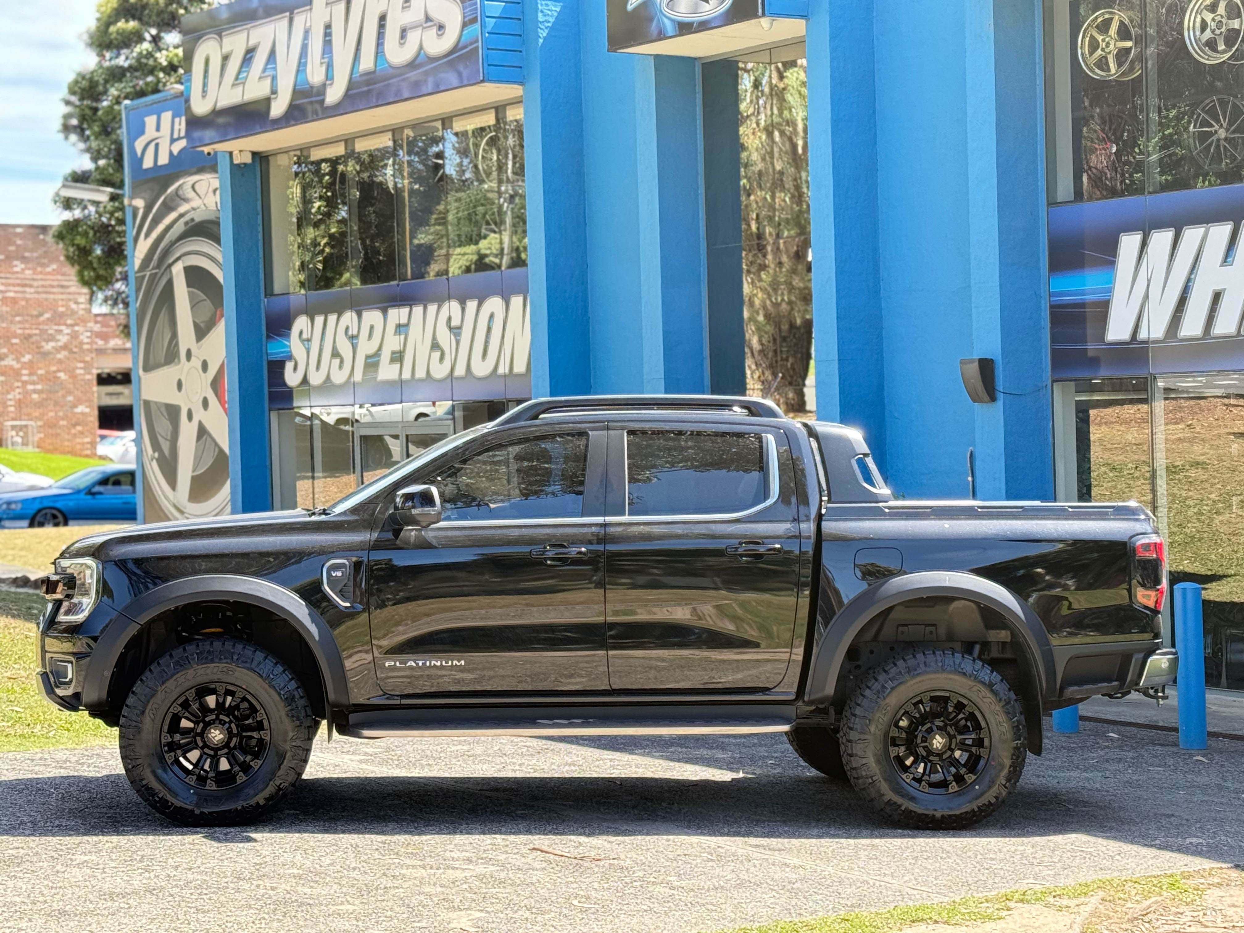 ford ranger hussla ambush matte black wheel #17730