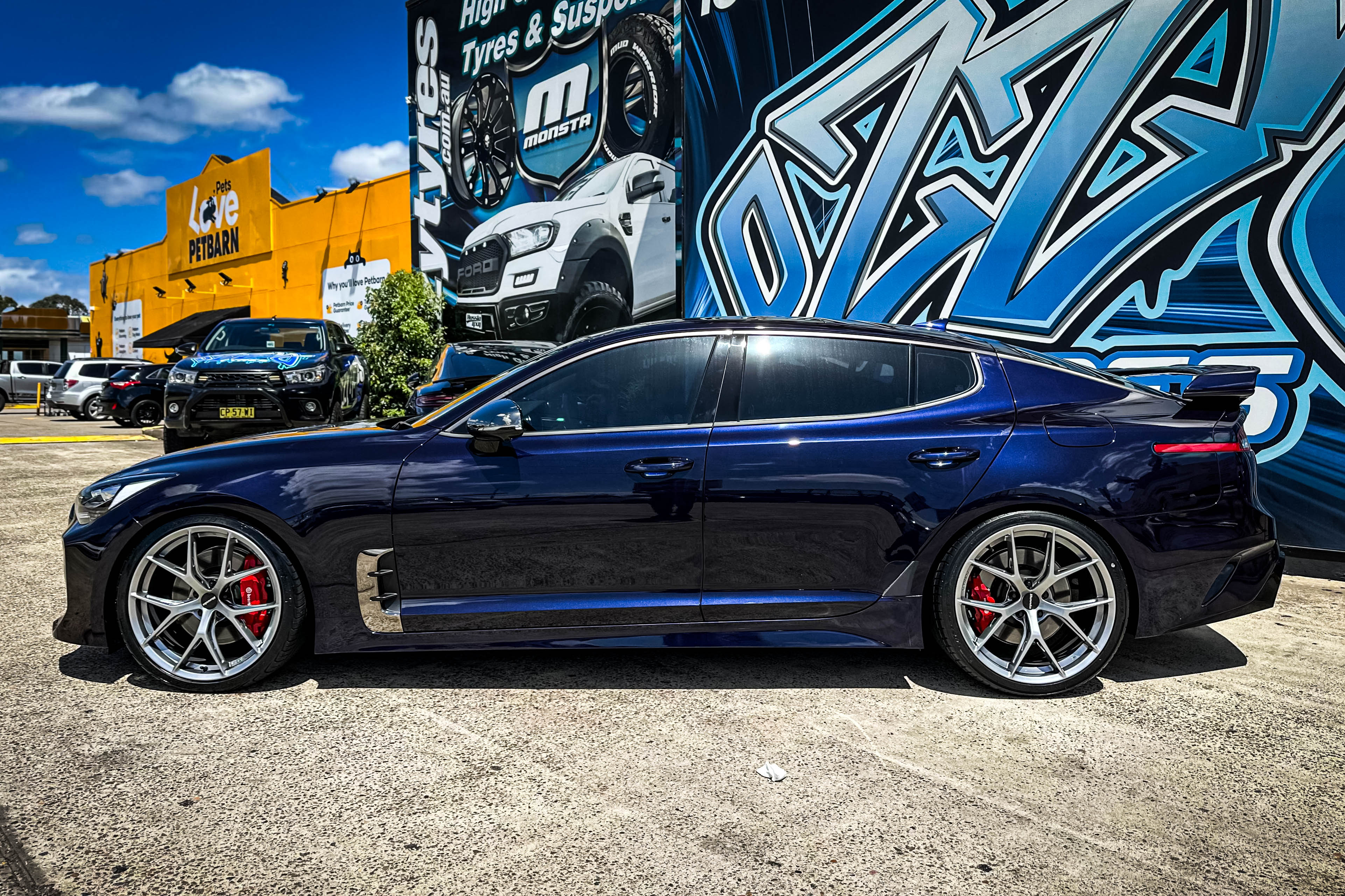 kia stinger hussla forged b6 diamond black wheel #17749