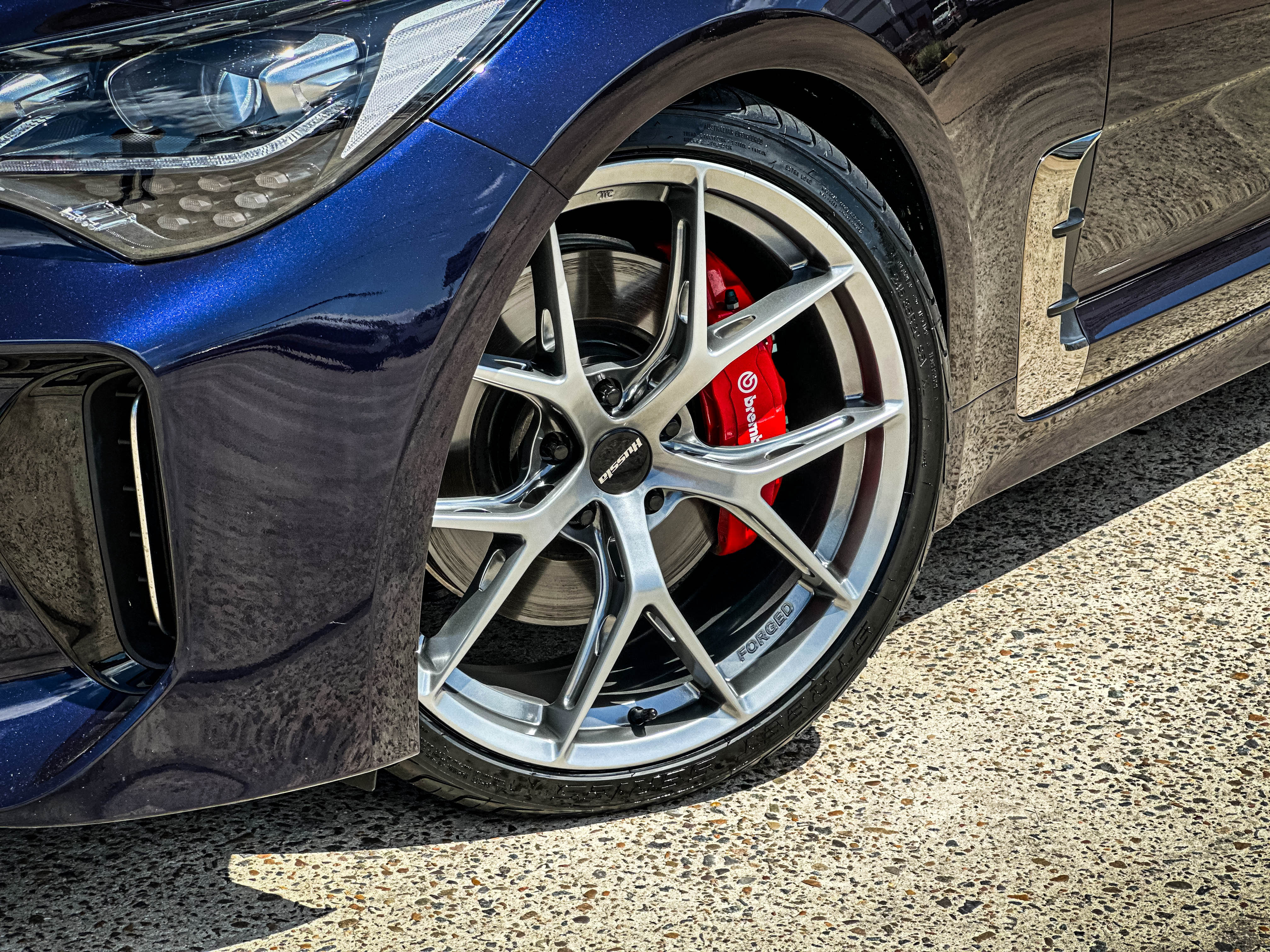 kia stinger hussla forged b6 diamond black wheel #17749