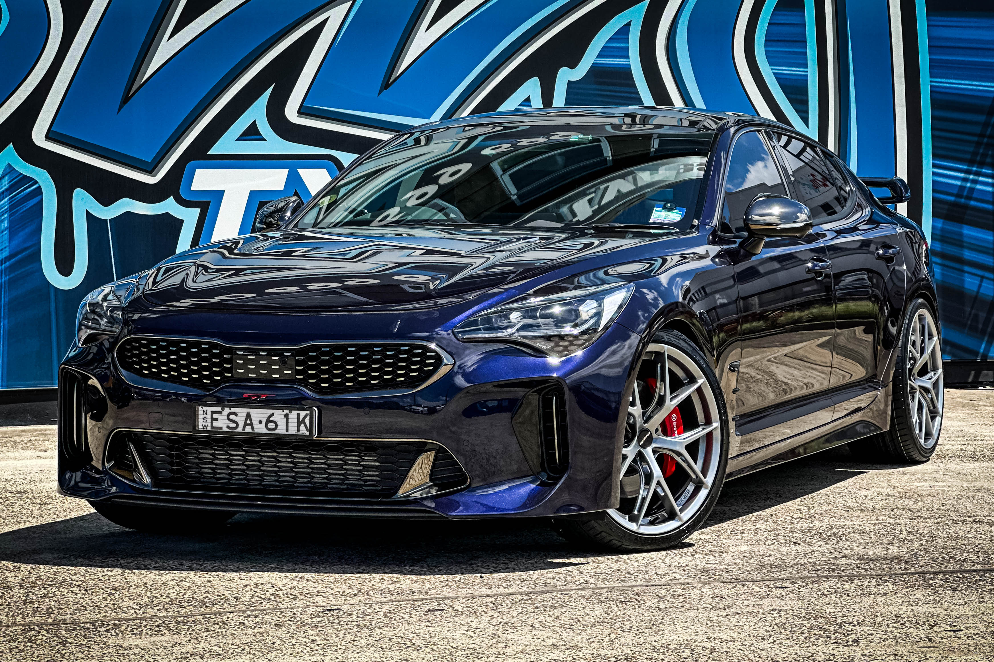 kia stinger hussla forged b6 diamond black wheel #17749