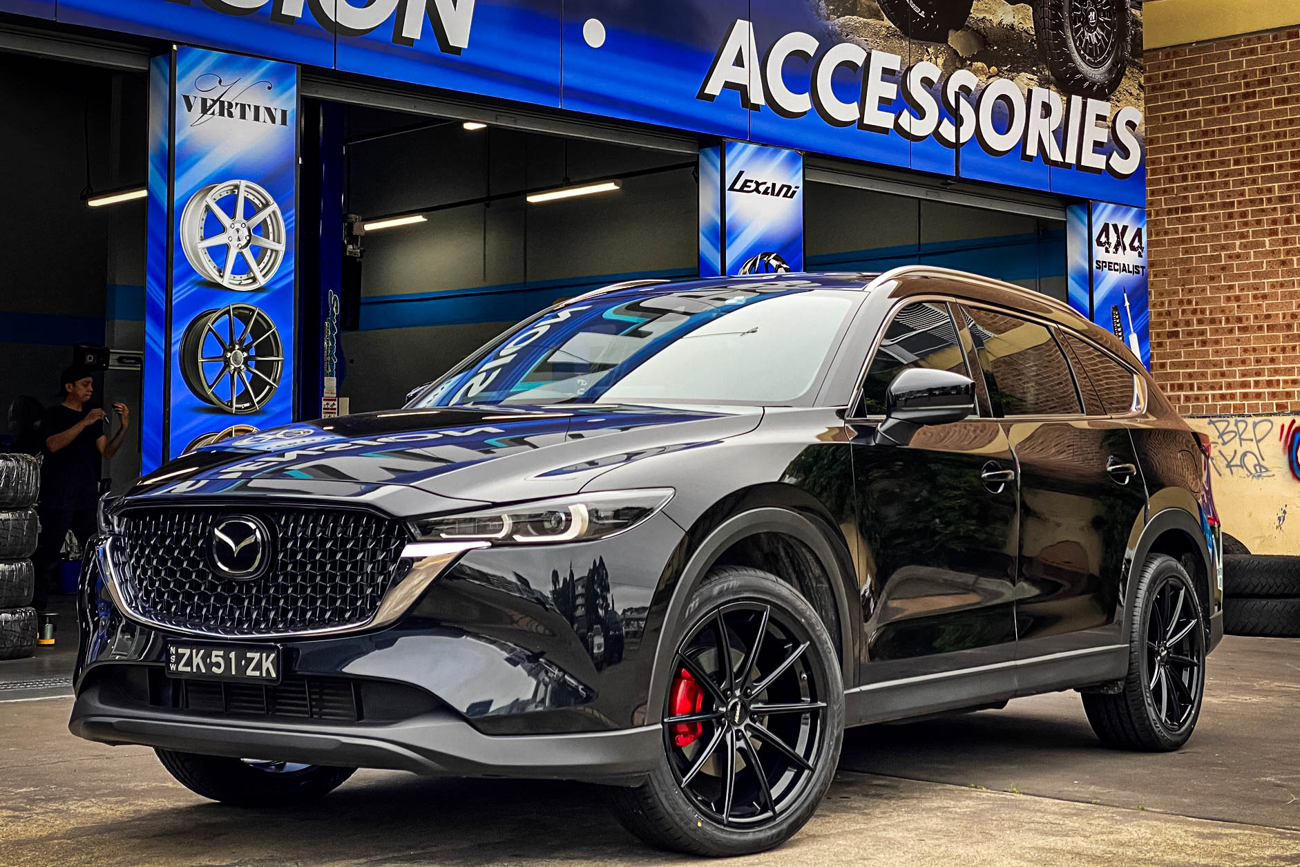 mazda cx-8 hussla moz gloss black wheel #17752