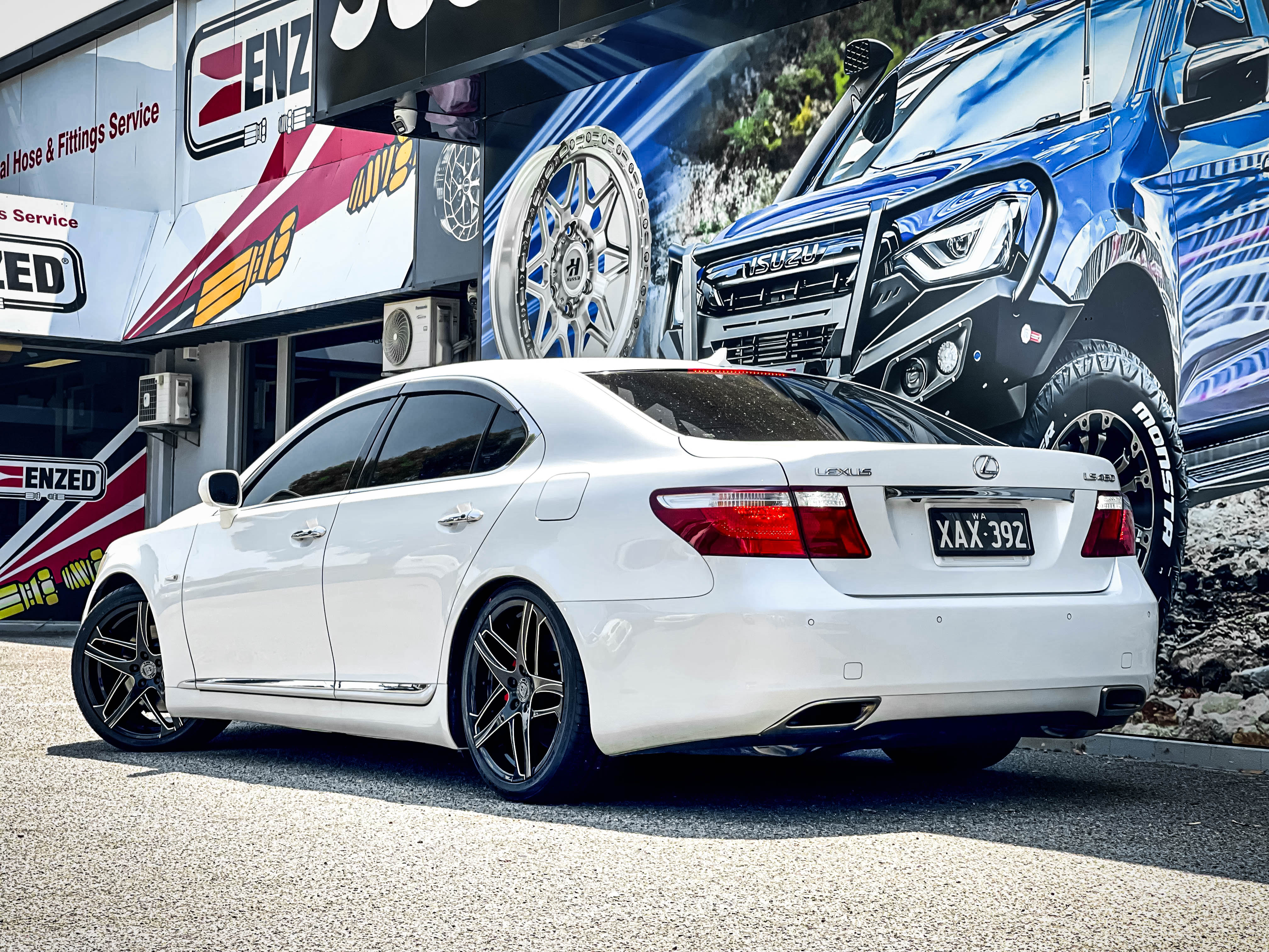 lexus ls lexani bavaria gloss black milled accents wheel #17836