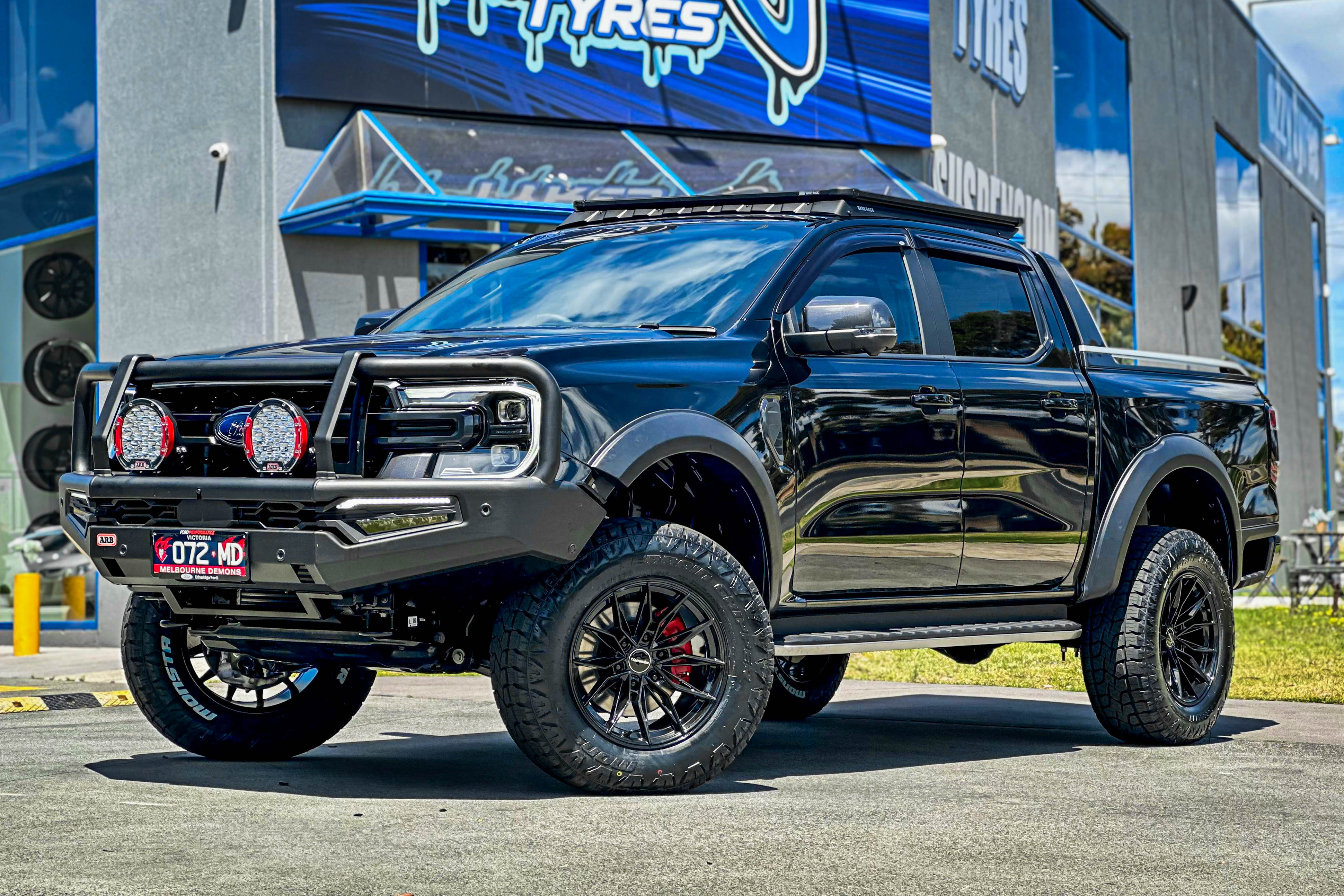 FORD RANGER HUSSLA VILLAIN GLOSS BLACK DARK TINT FACE Wheel #17866