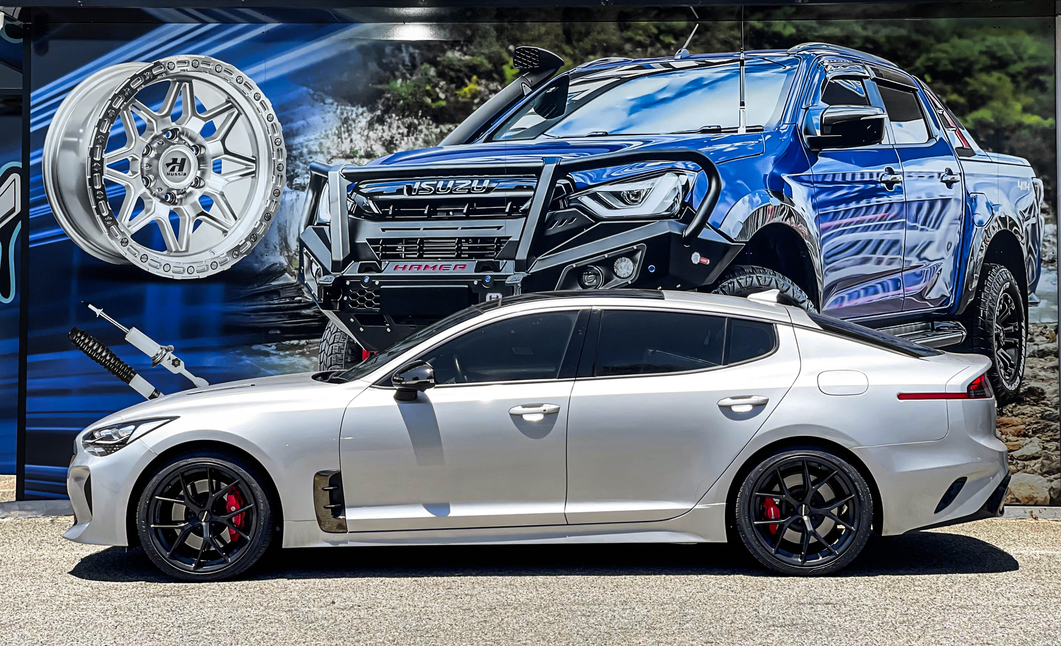 kia stinger hussla forged b6 matte black wheel #17882