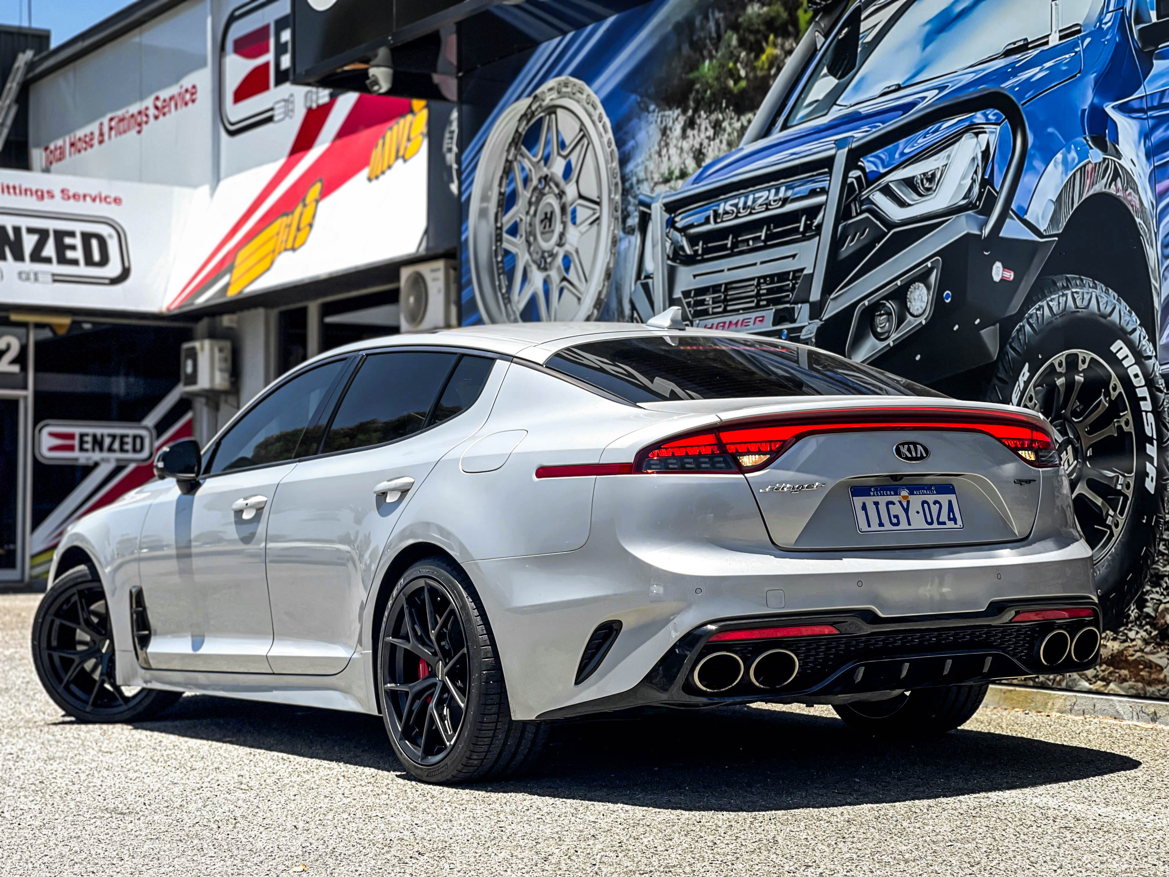 kia stinger hussla forged b6 matte black wheel #17882