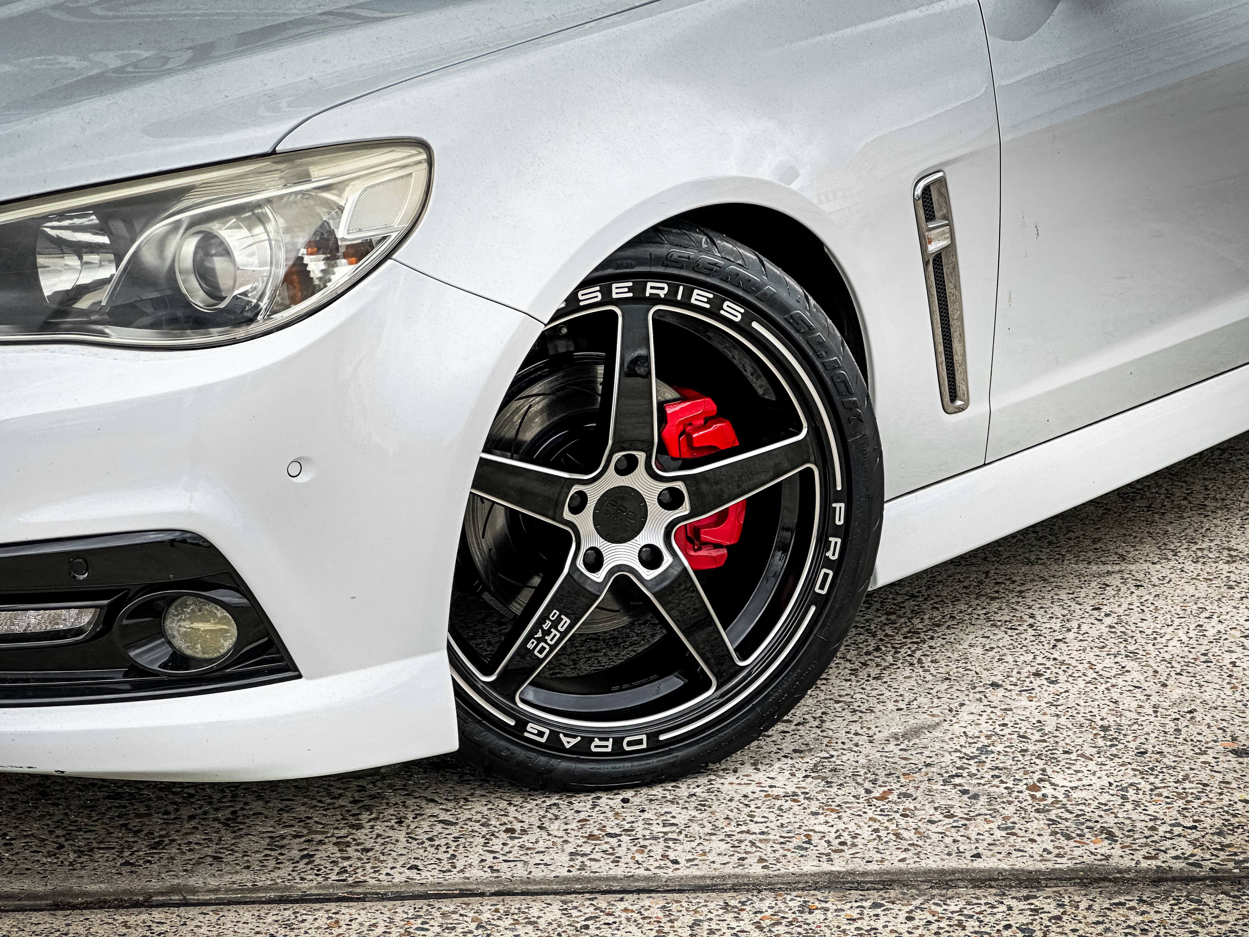 holden commodore pro drag pd1 black lip wheel #17930