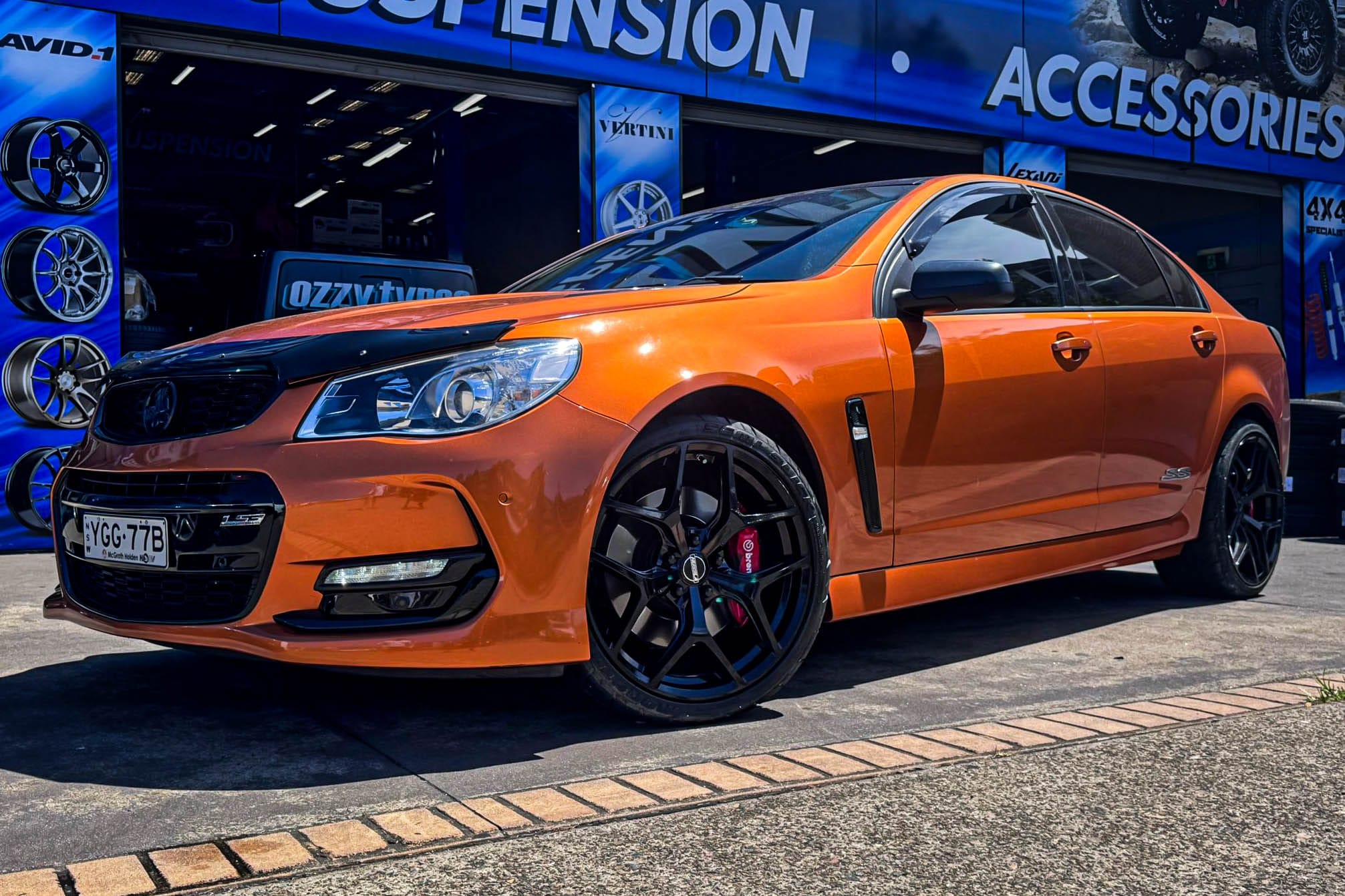 holden commodore hussla flex gloss black wheel #17971