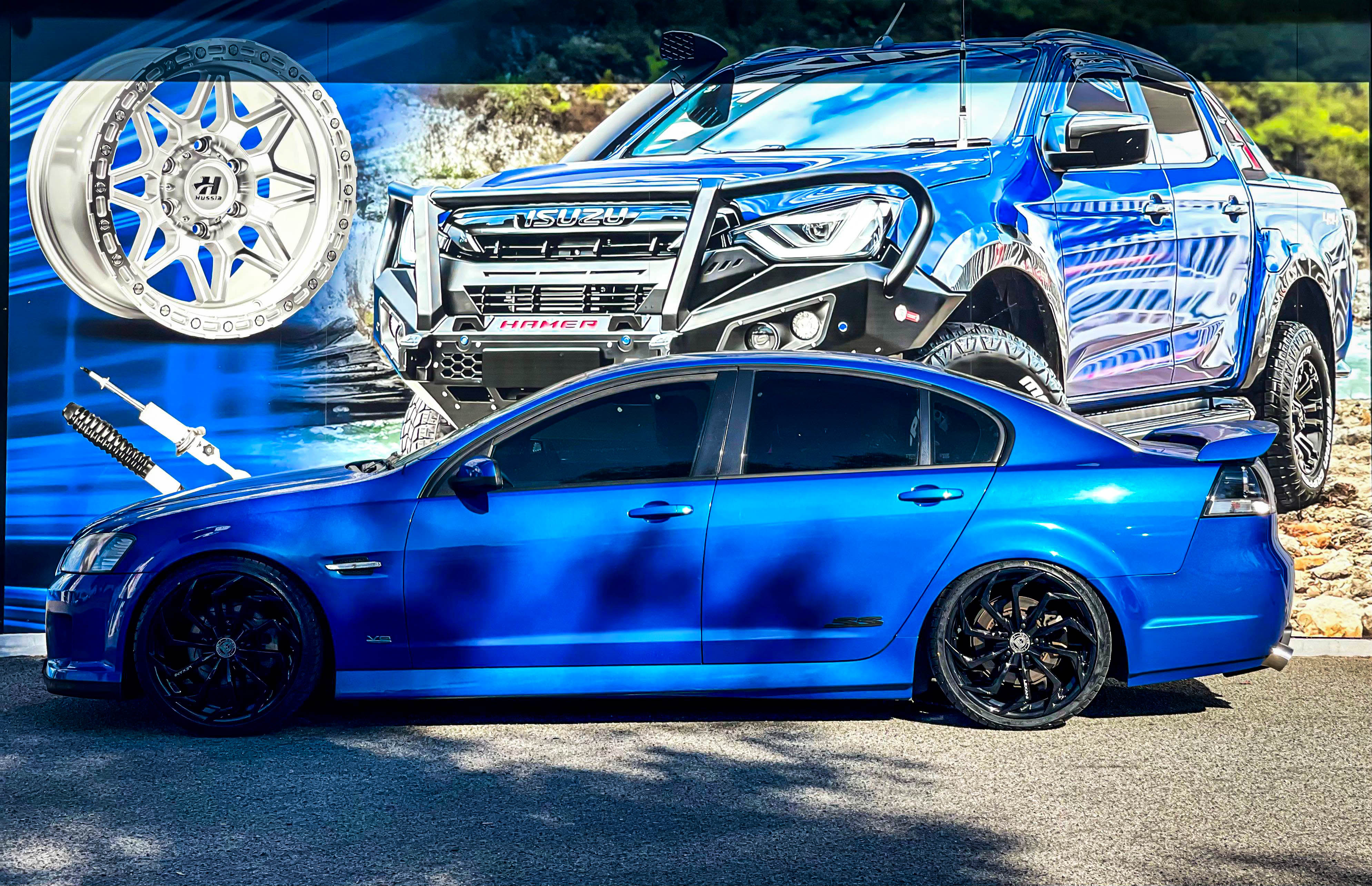 holden commodore lexani static full gloss black wheel #18032