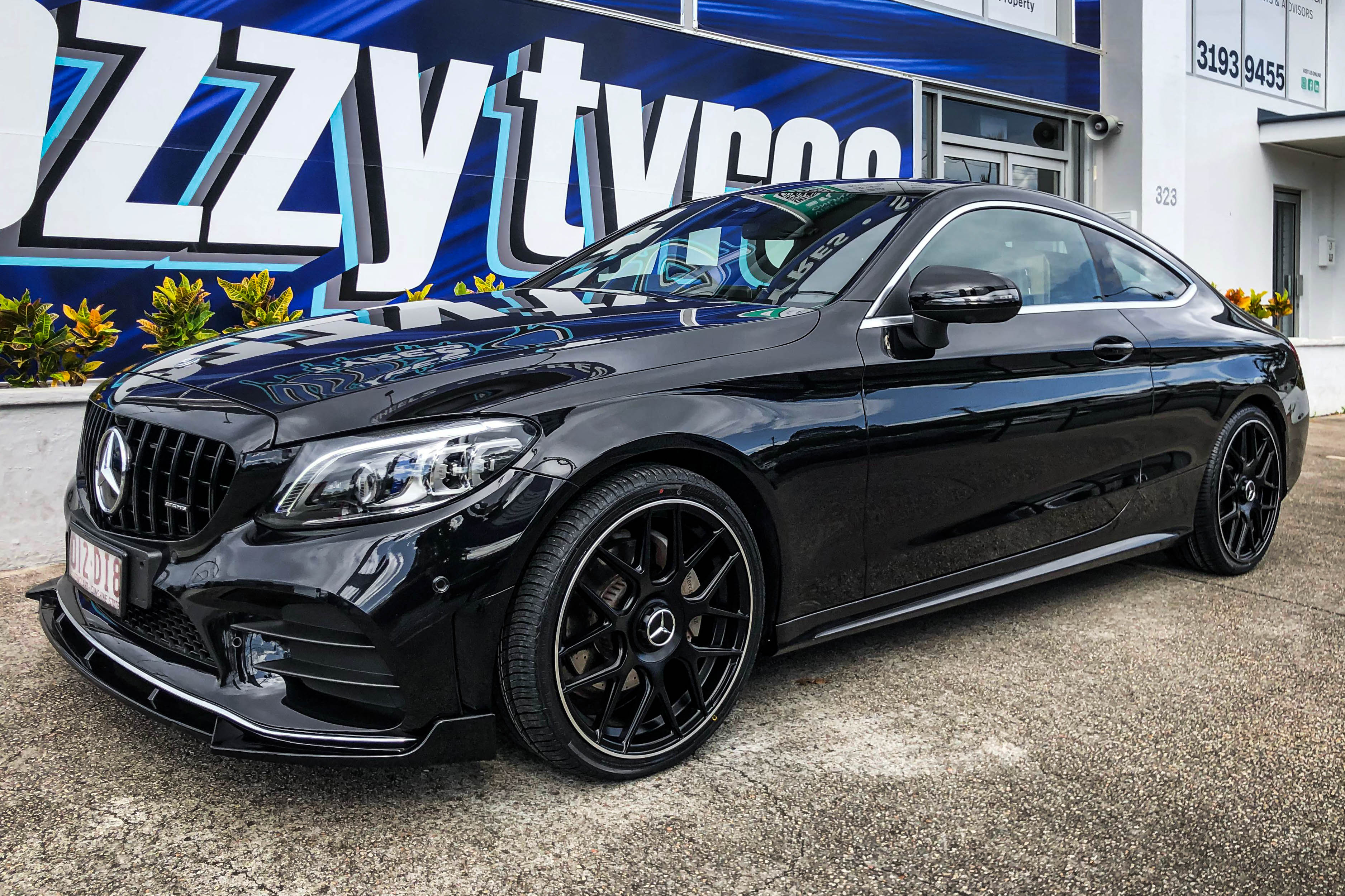 mercedes-benz c-class euro spec replica merk 468 satin black machined ...