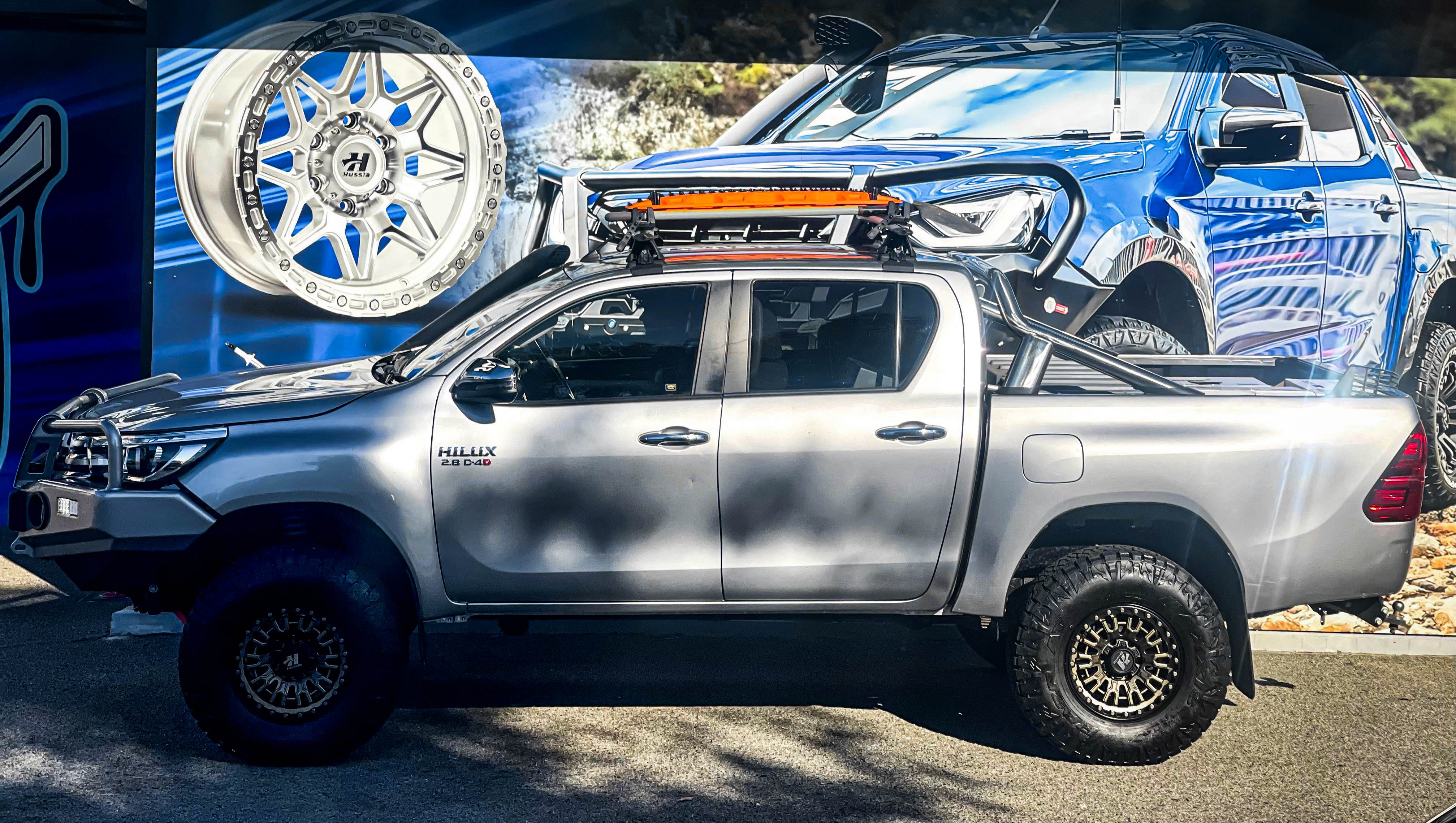 toyota hilux hussla snyper matte bronze black lip wheel #18055