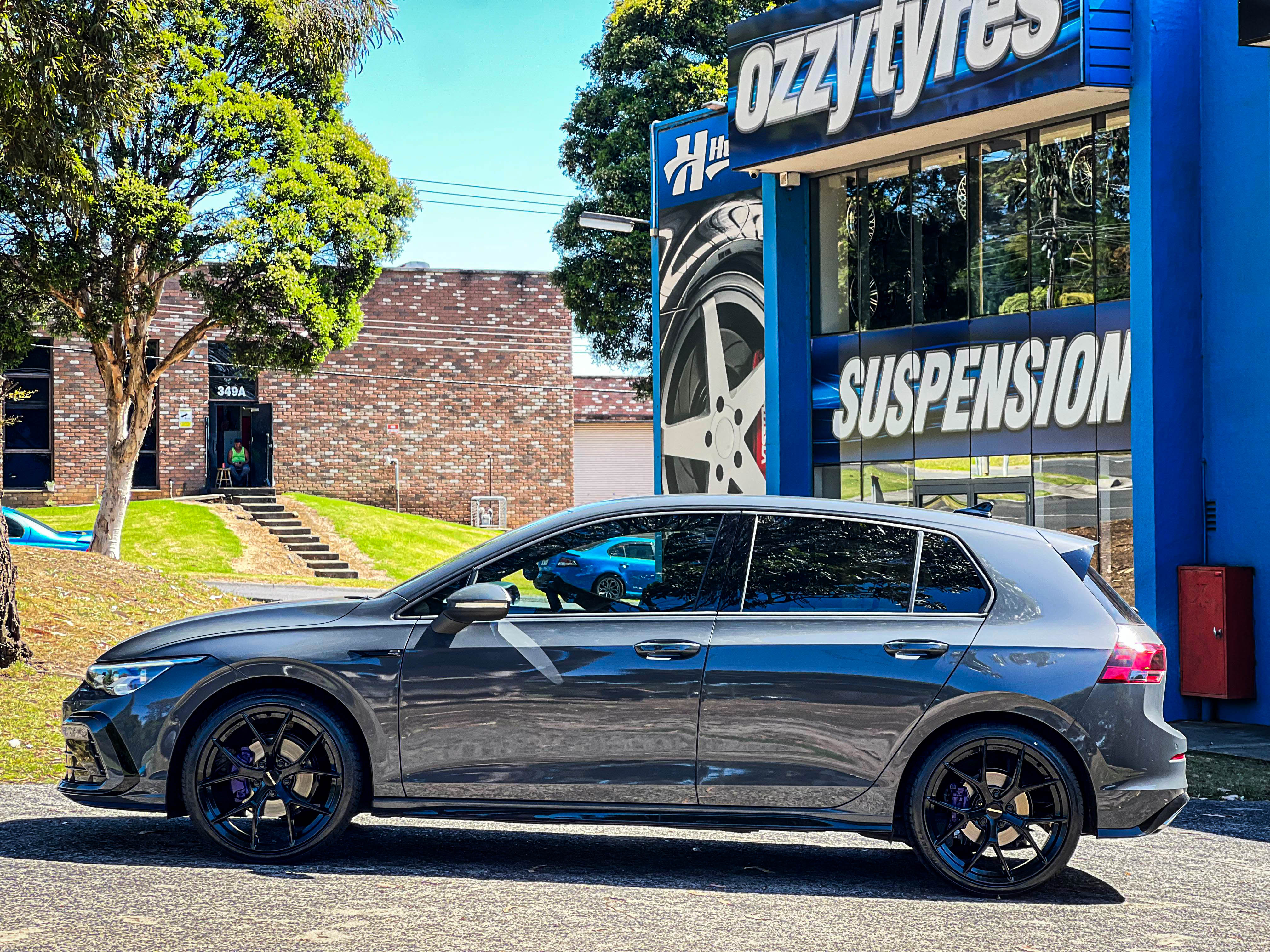 volkswagen golf hussla forged b6 gloss black wheel #18063
