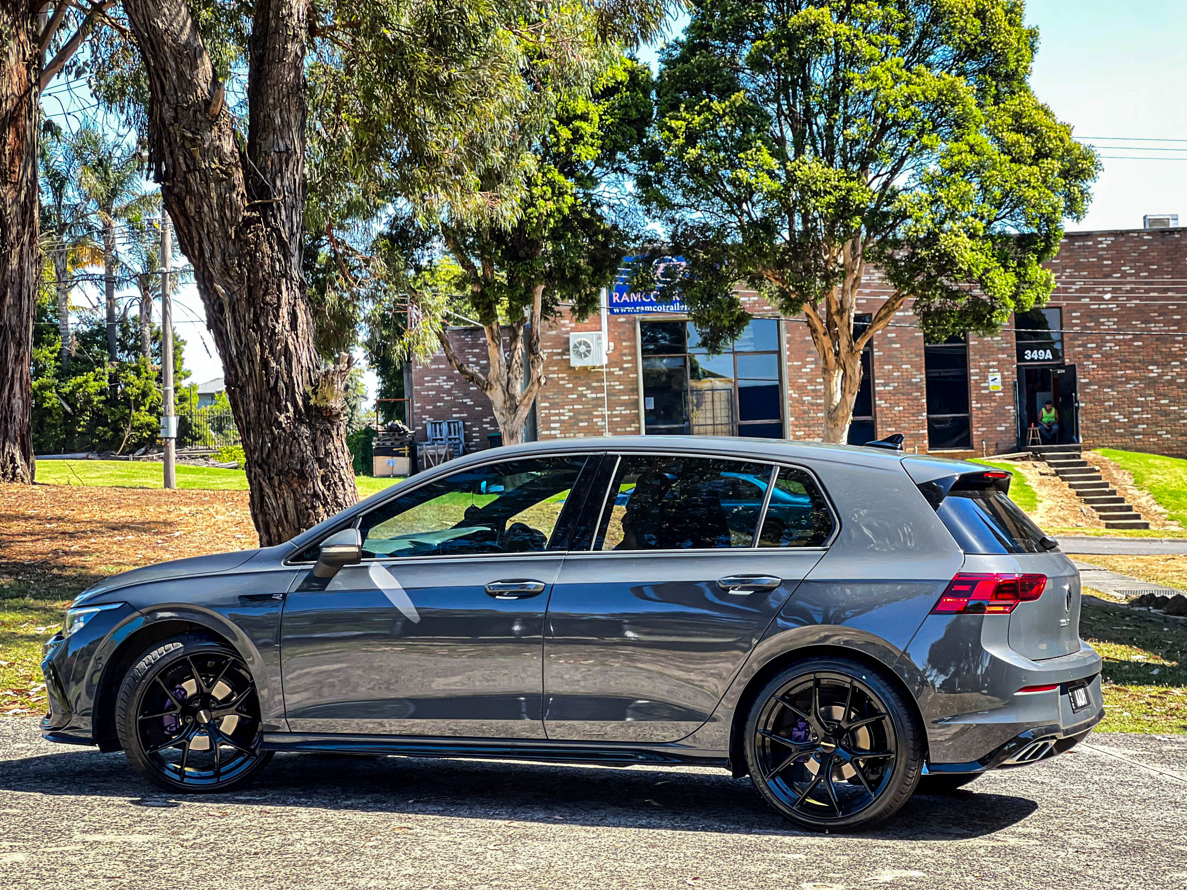 volkswagen golf hussla forged b6 gloss black wheel #18063