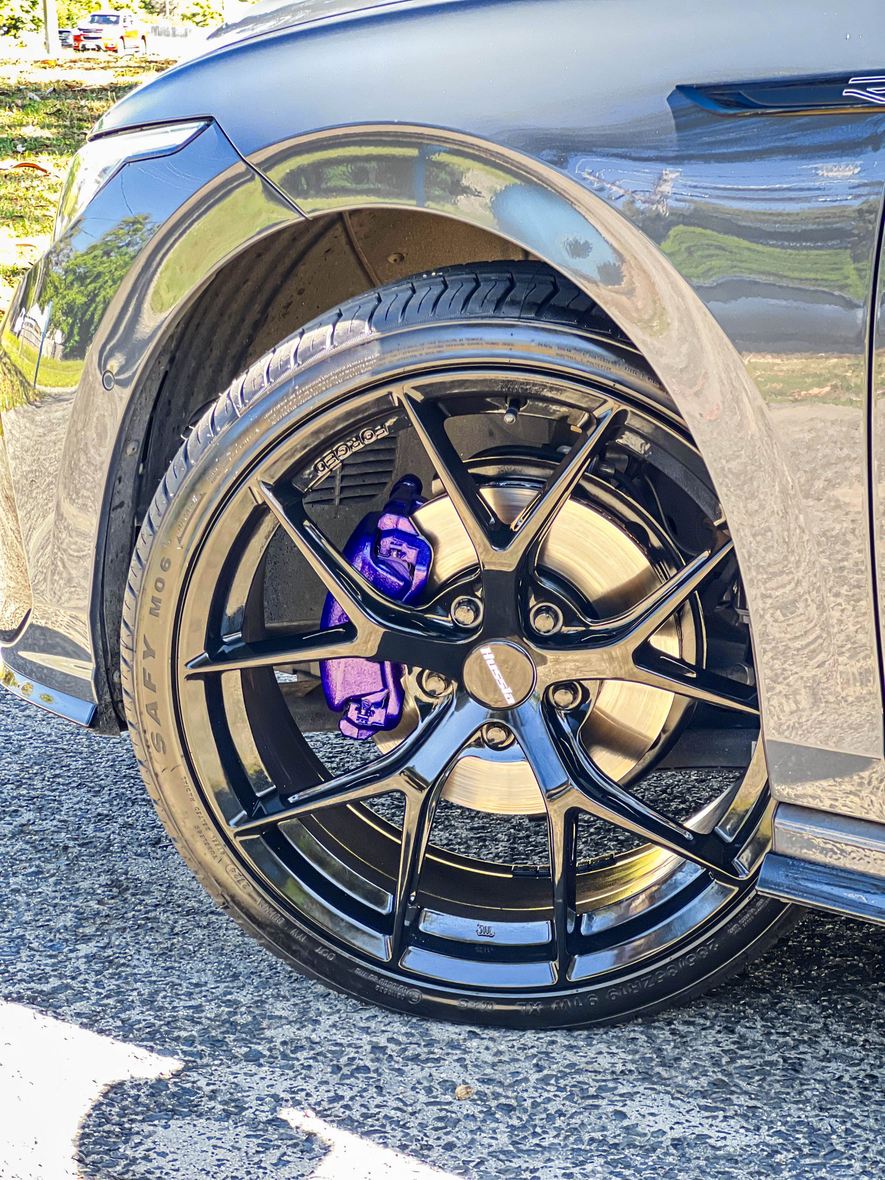 volkswagen golf hussla forged b6 gloss black wheel #18063