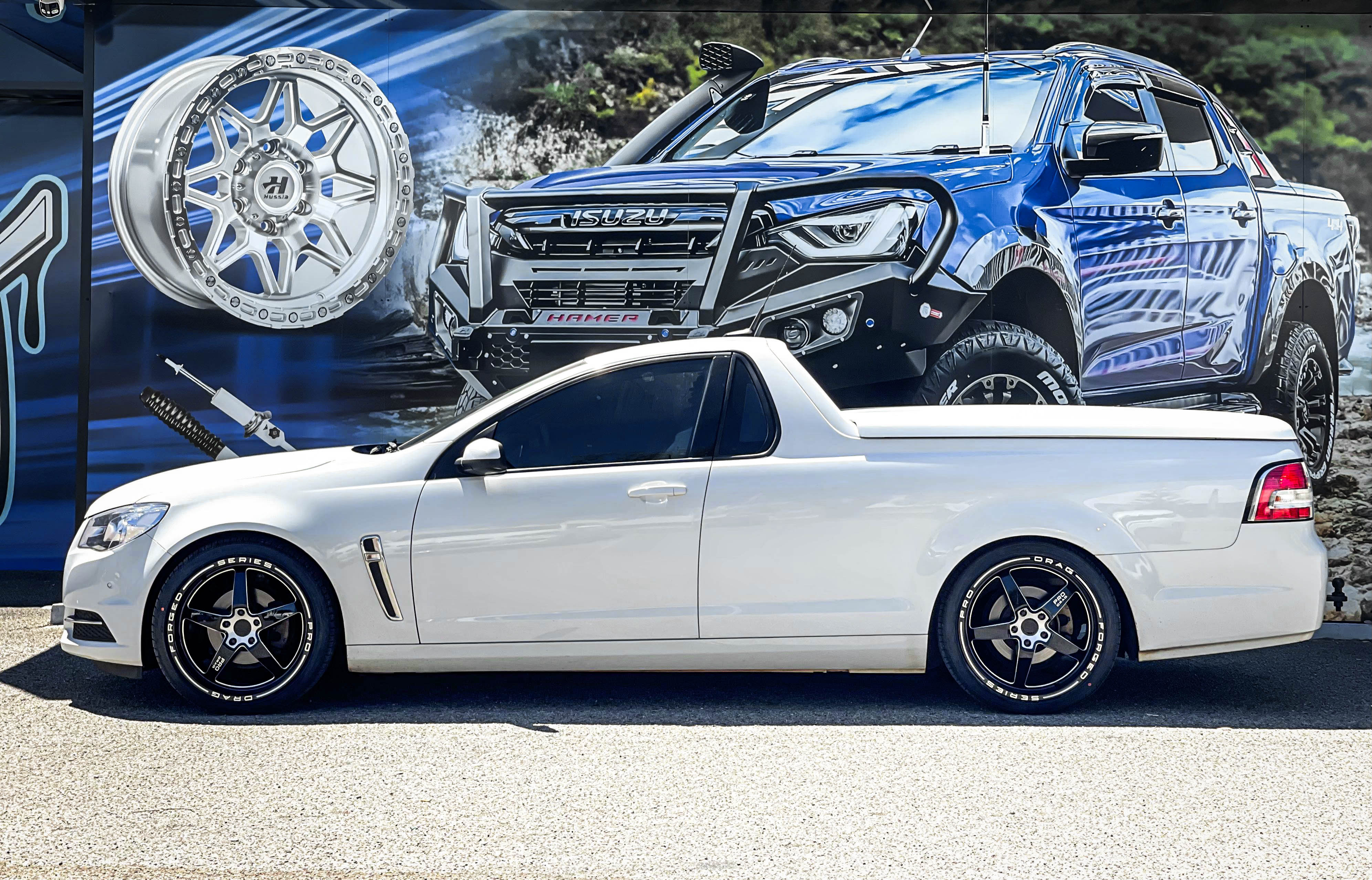 holden commodore ute pro drag pd1 black lip wheel #18107