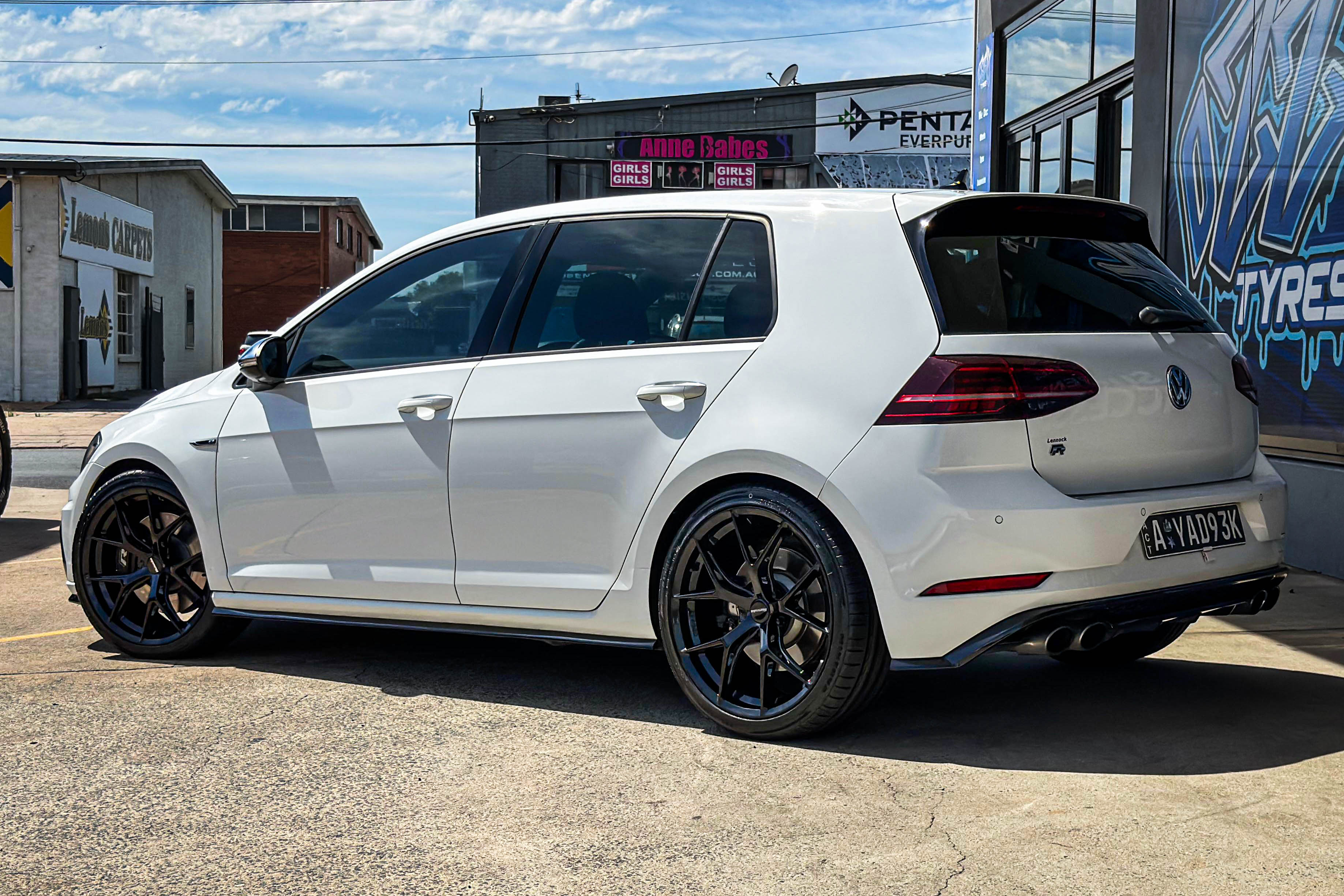 volkswagen golf hussla forged b6 gloss black wheel #18126