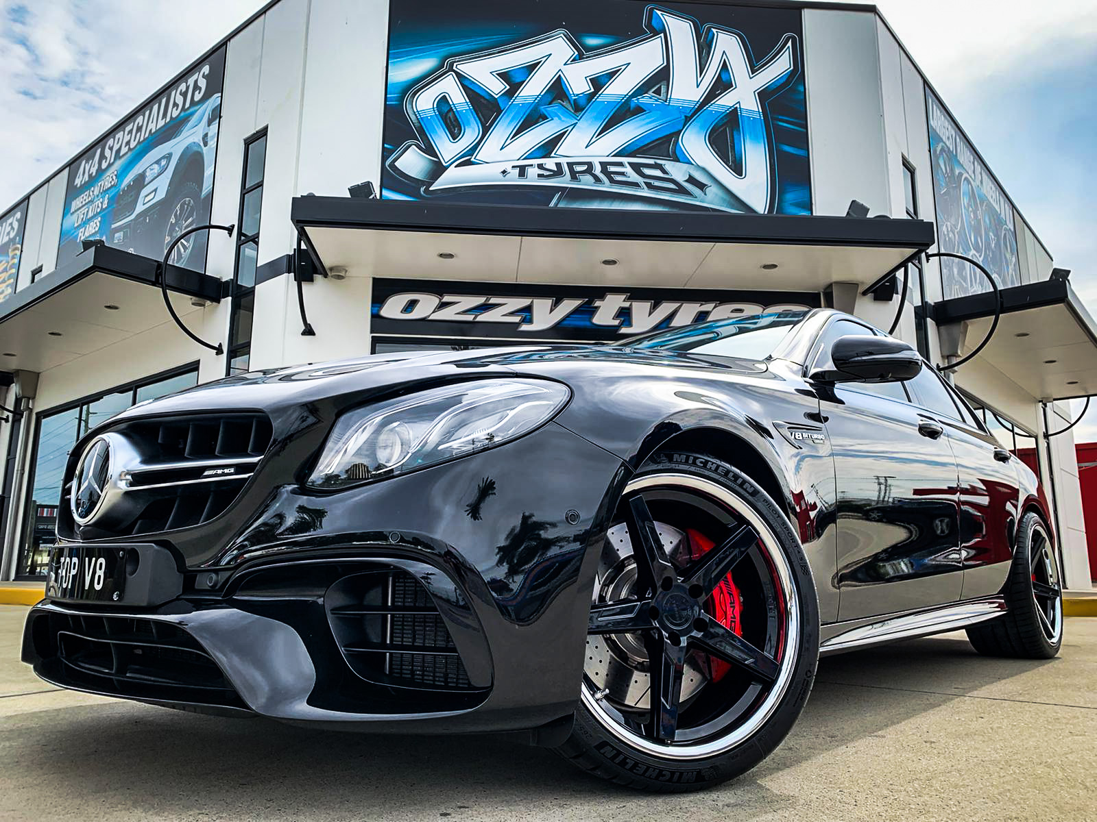 Mercedes-benz e-class amg vertini rf1.7 gloss black chrome lip #1813