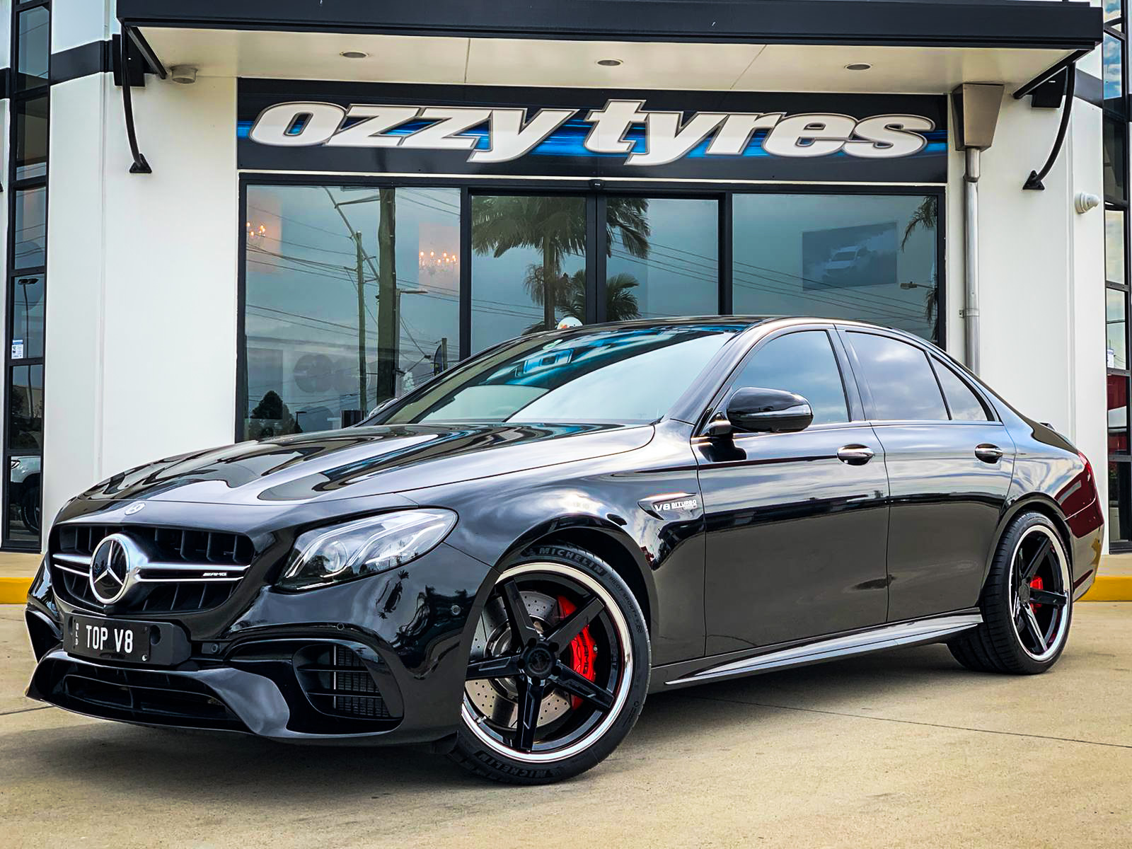 Mercedes-benz e-class amg vertini rf1.7 gloss black chrome lip #1813