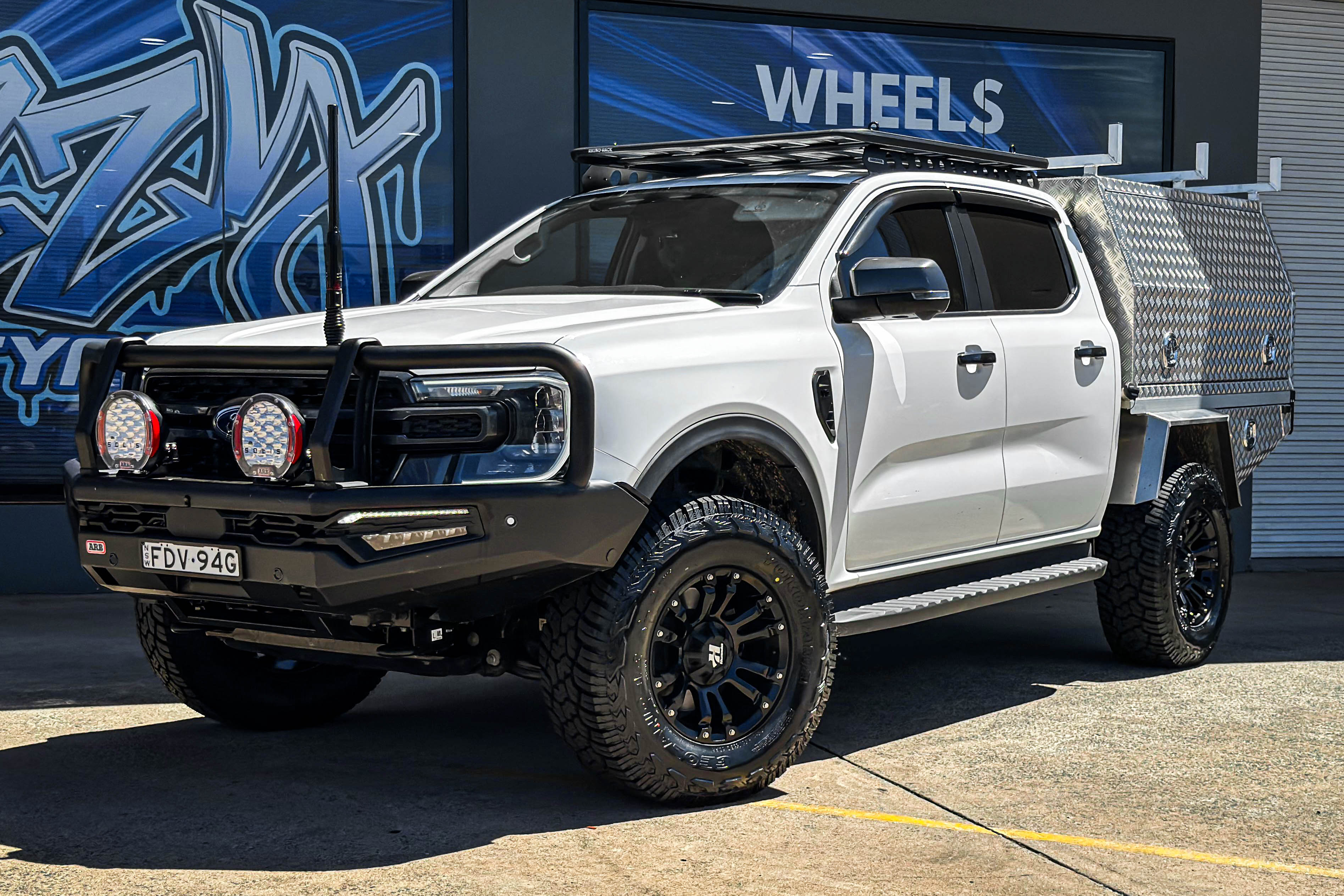 ford ranger hussla ambush matte black wheel #18144