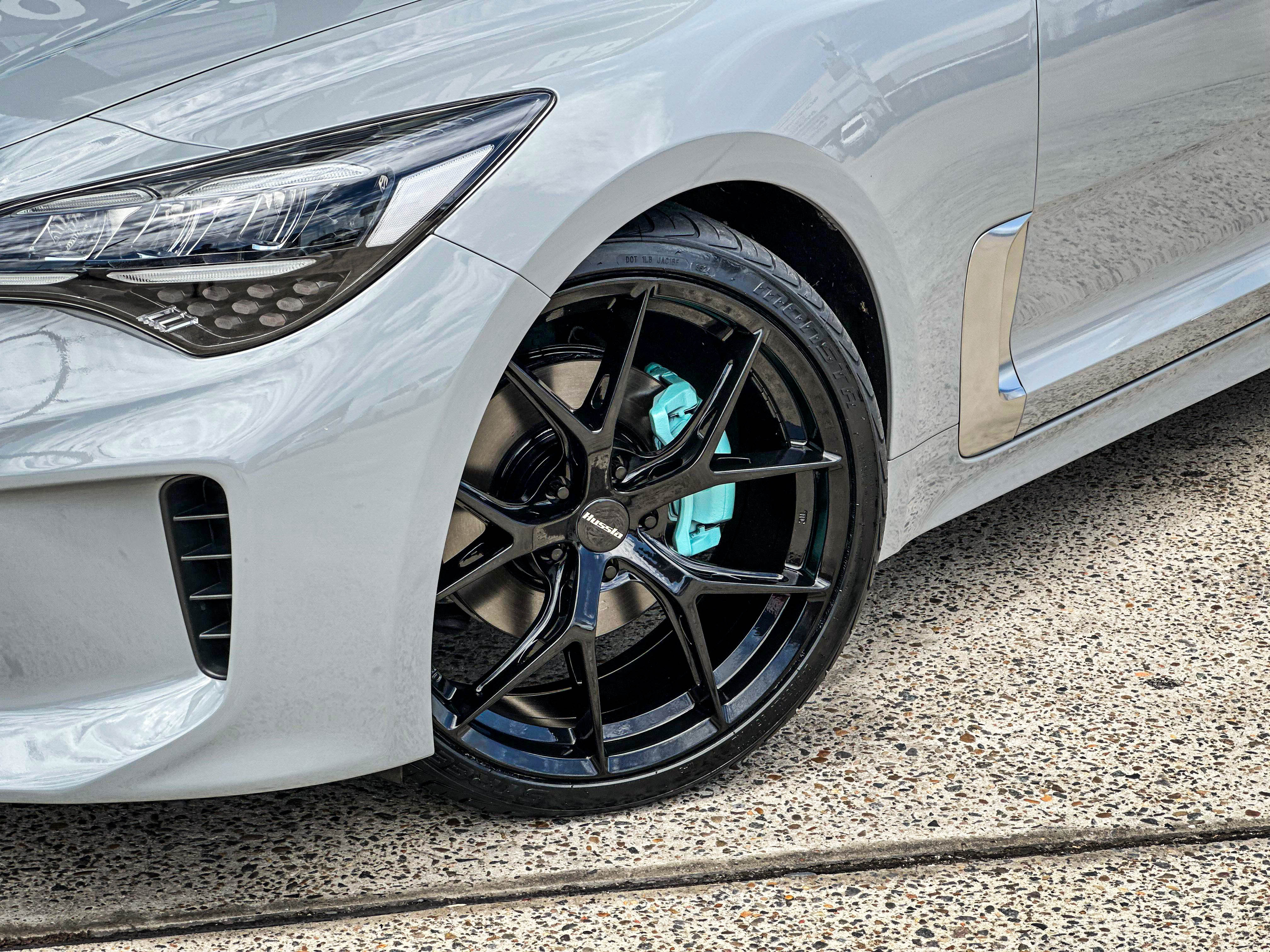kia stinger hussla forged b6 gloss black wheel #18190