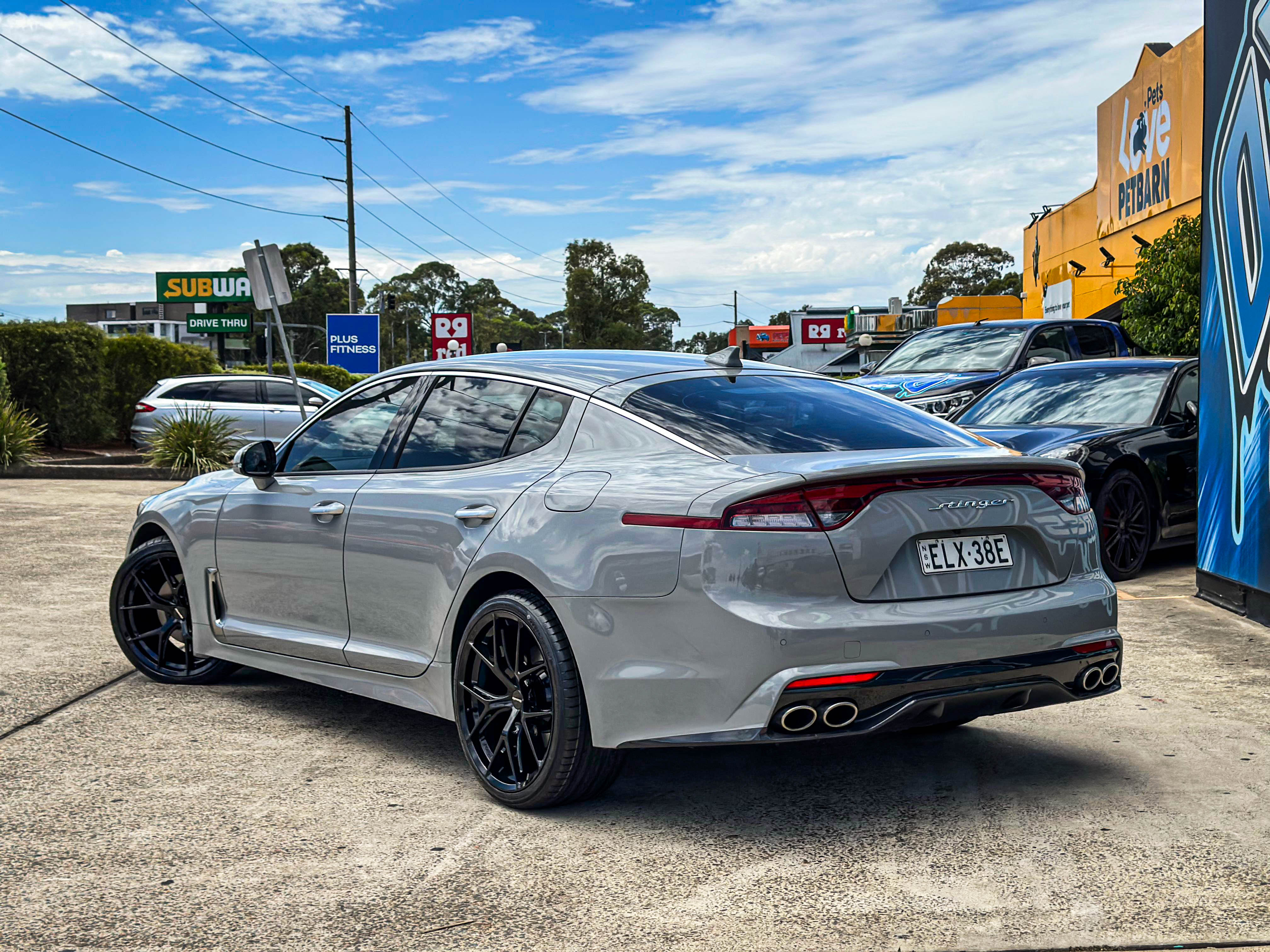 kia stinger hussla forged b6 gloss black wheel #18190