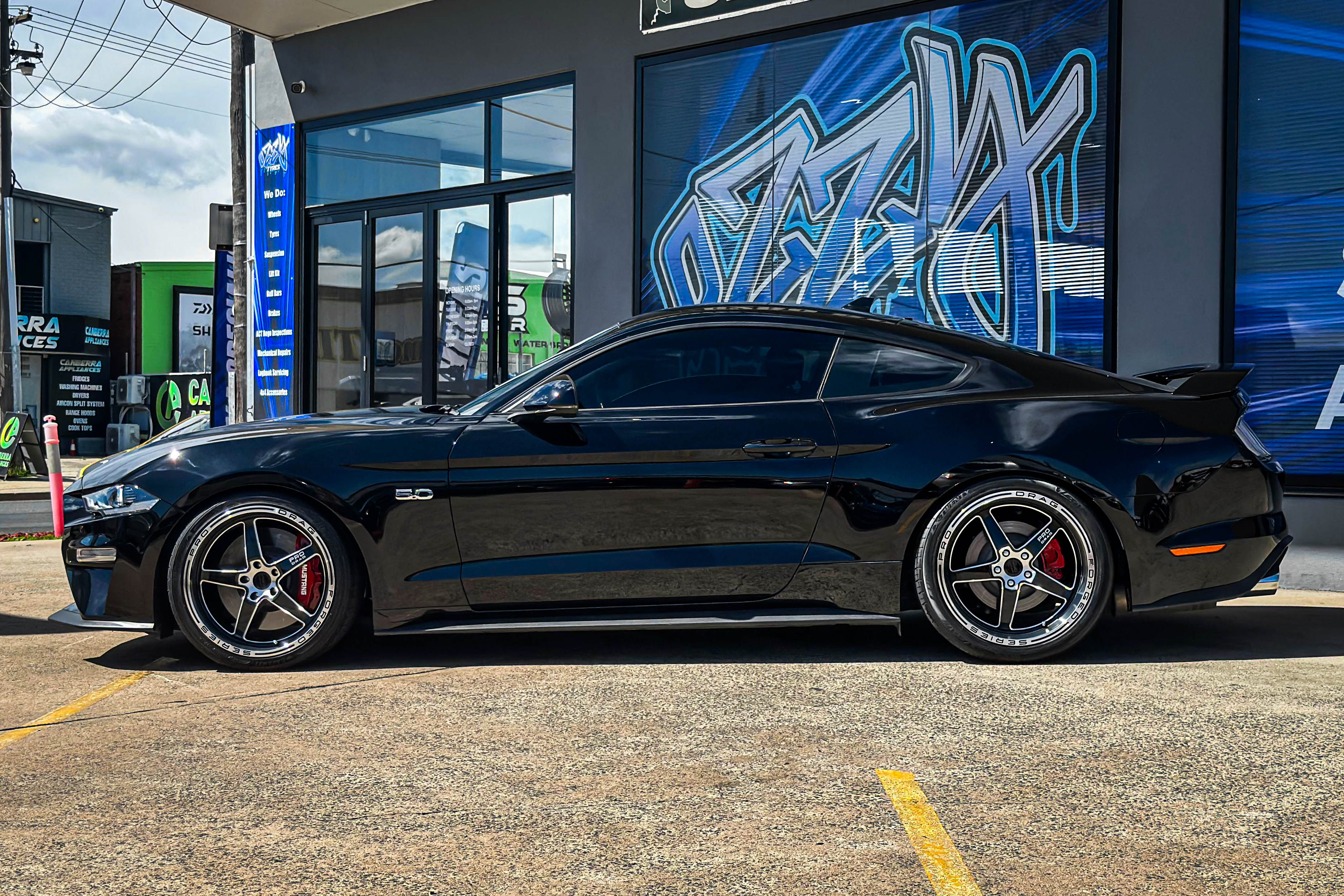 ford mustang pro drag pd1 black lip wheel #18354