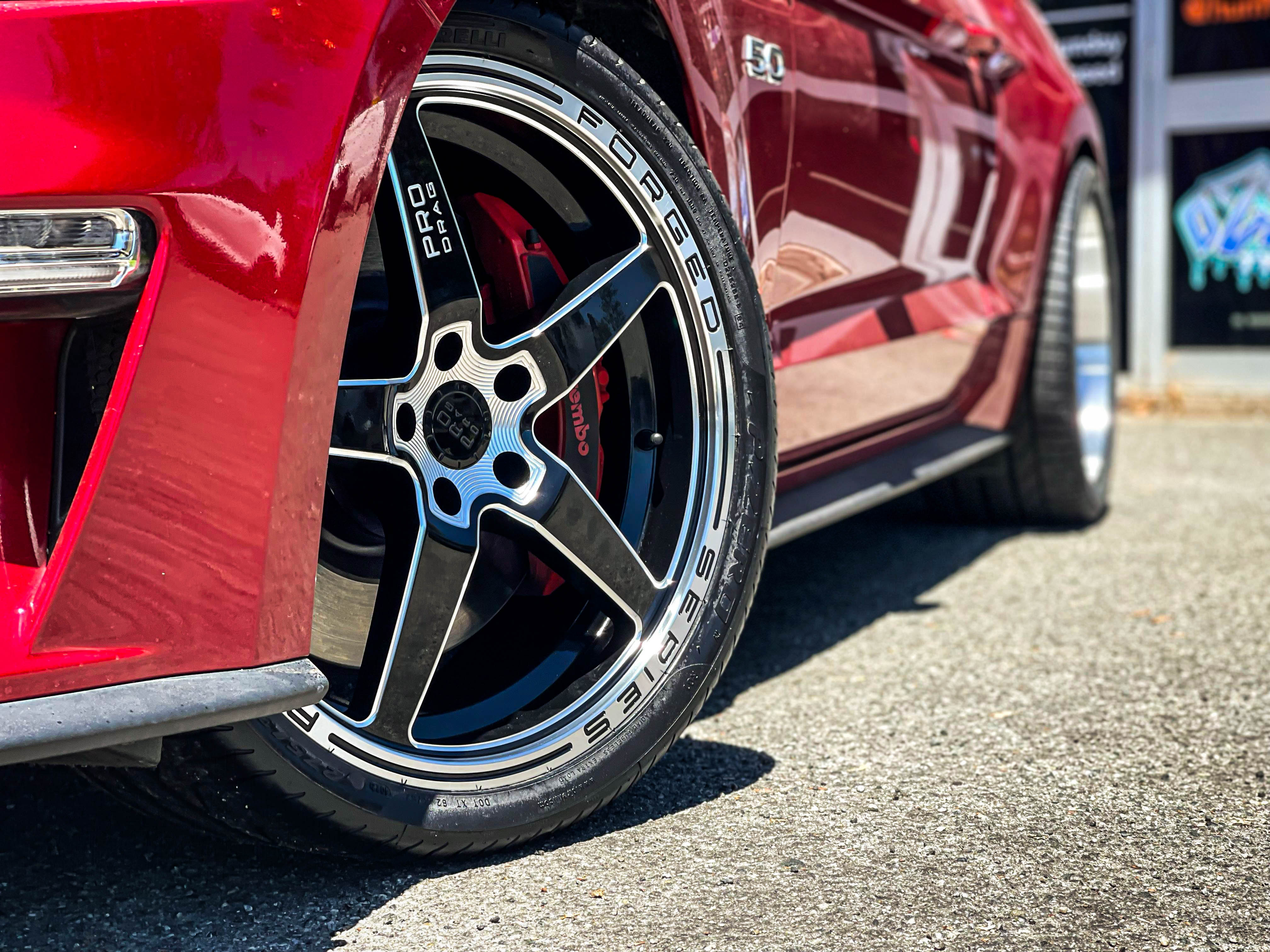 ford mustang pro drag pd1 black lip wheel #18374