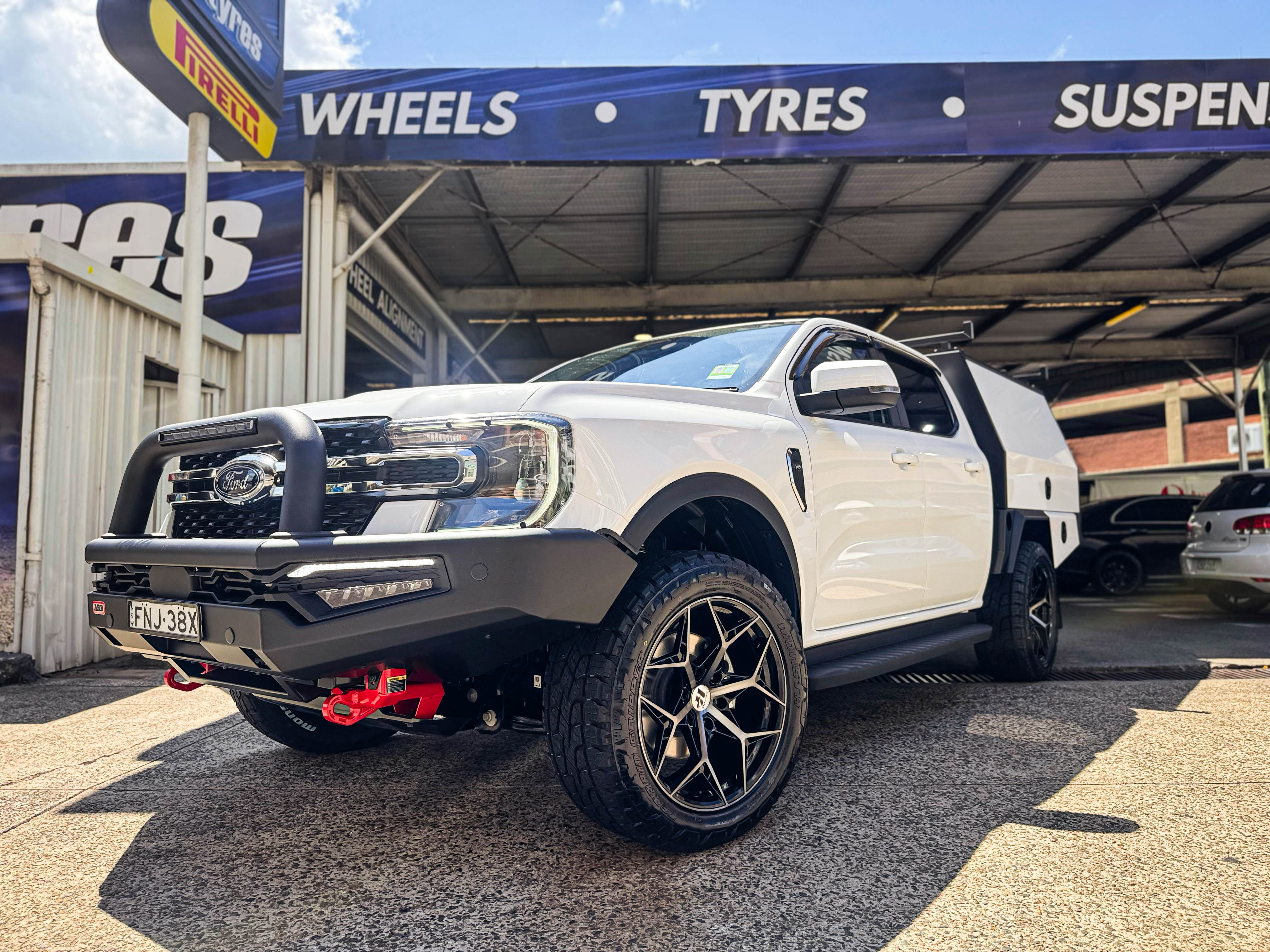 ford ranger hussla ghost gloss black dark tint face wheel #18425