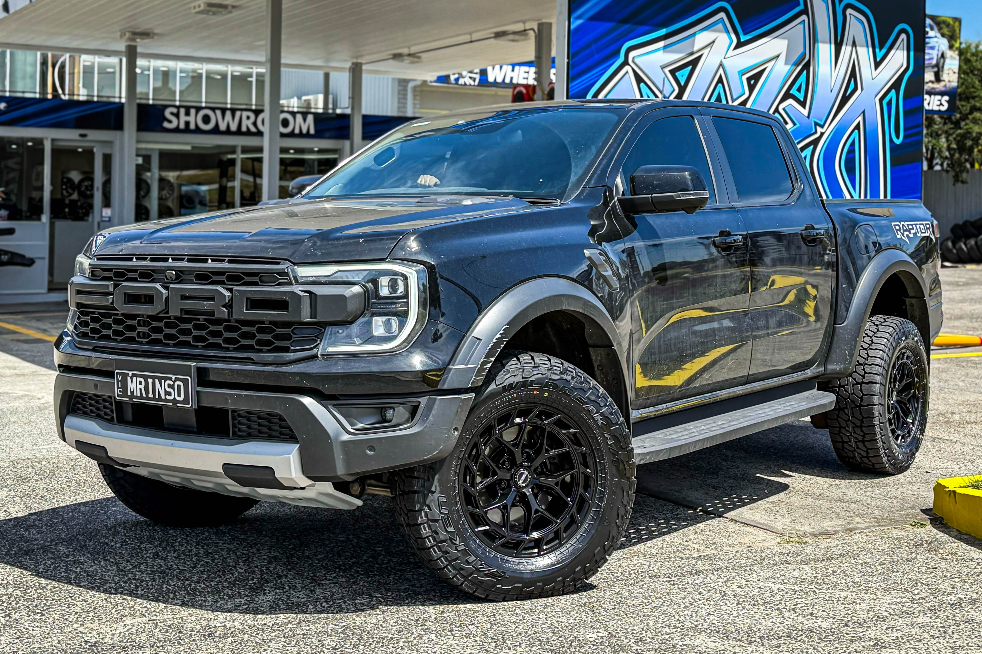 ford ranger raptor hussla gunner full gloss black wheel #18473