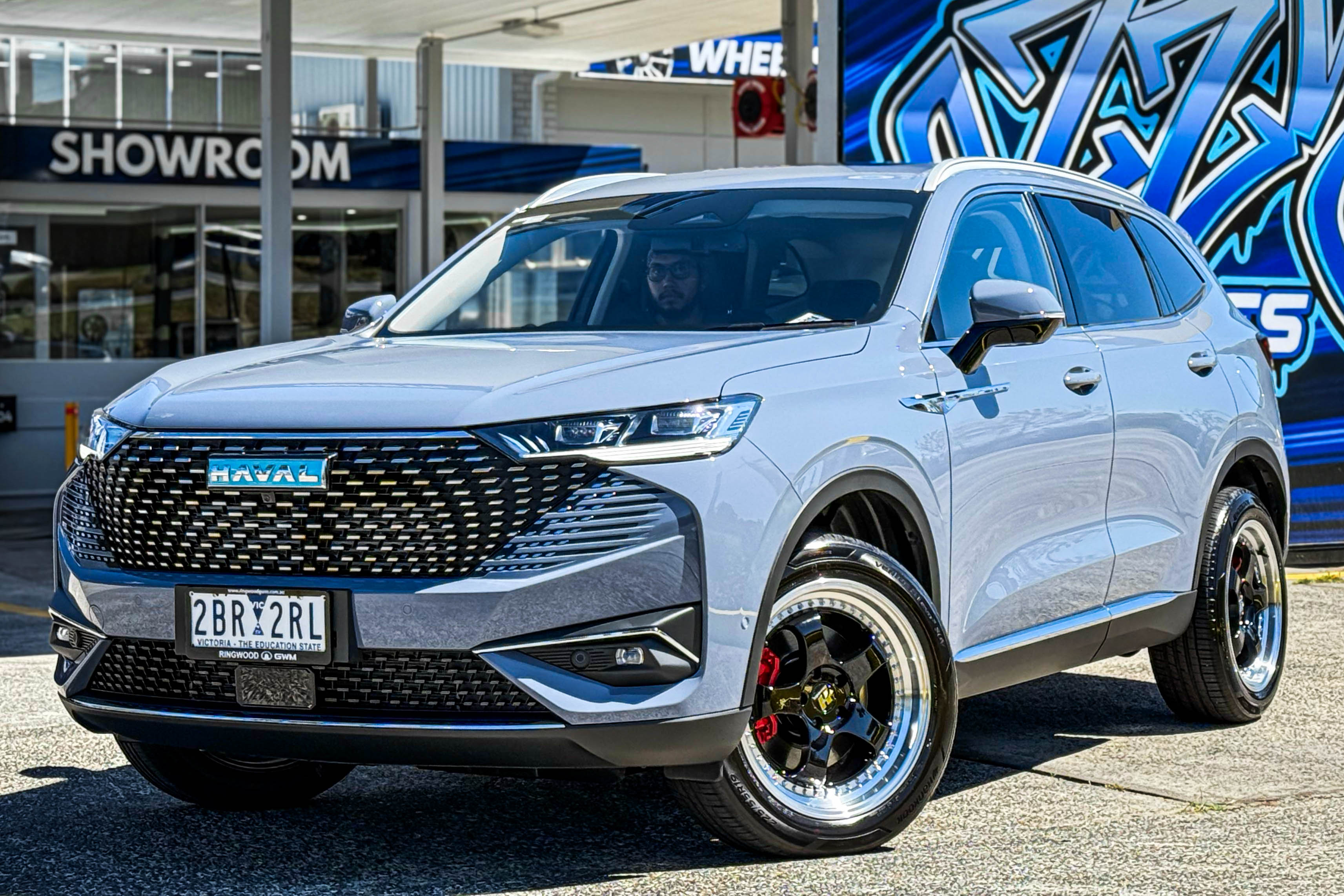 haval h6 hussla zen gloss black chrome rivets machined lip wheel #18484