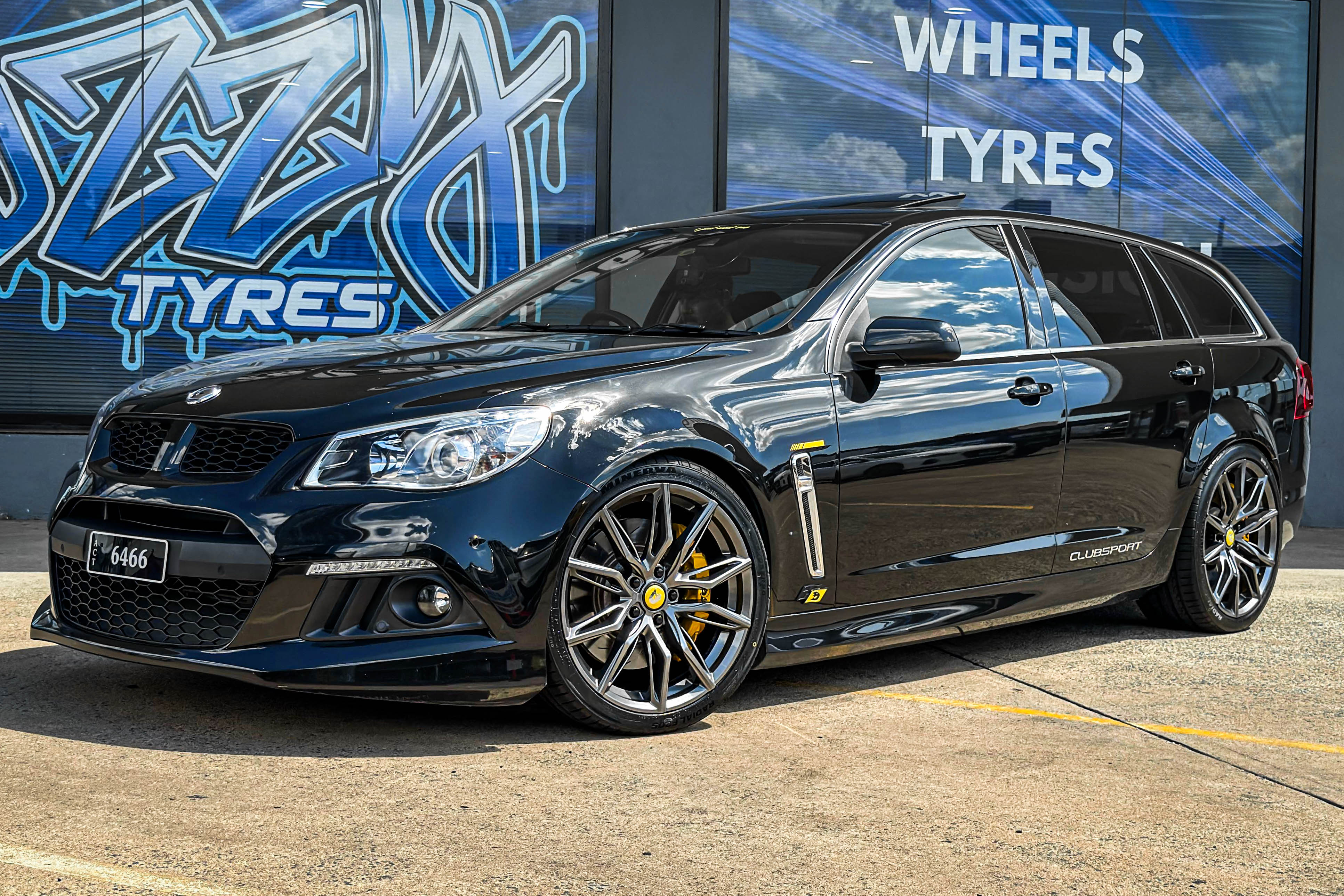holden hsv clubsport hussla medusa hyper black wheel #18487