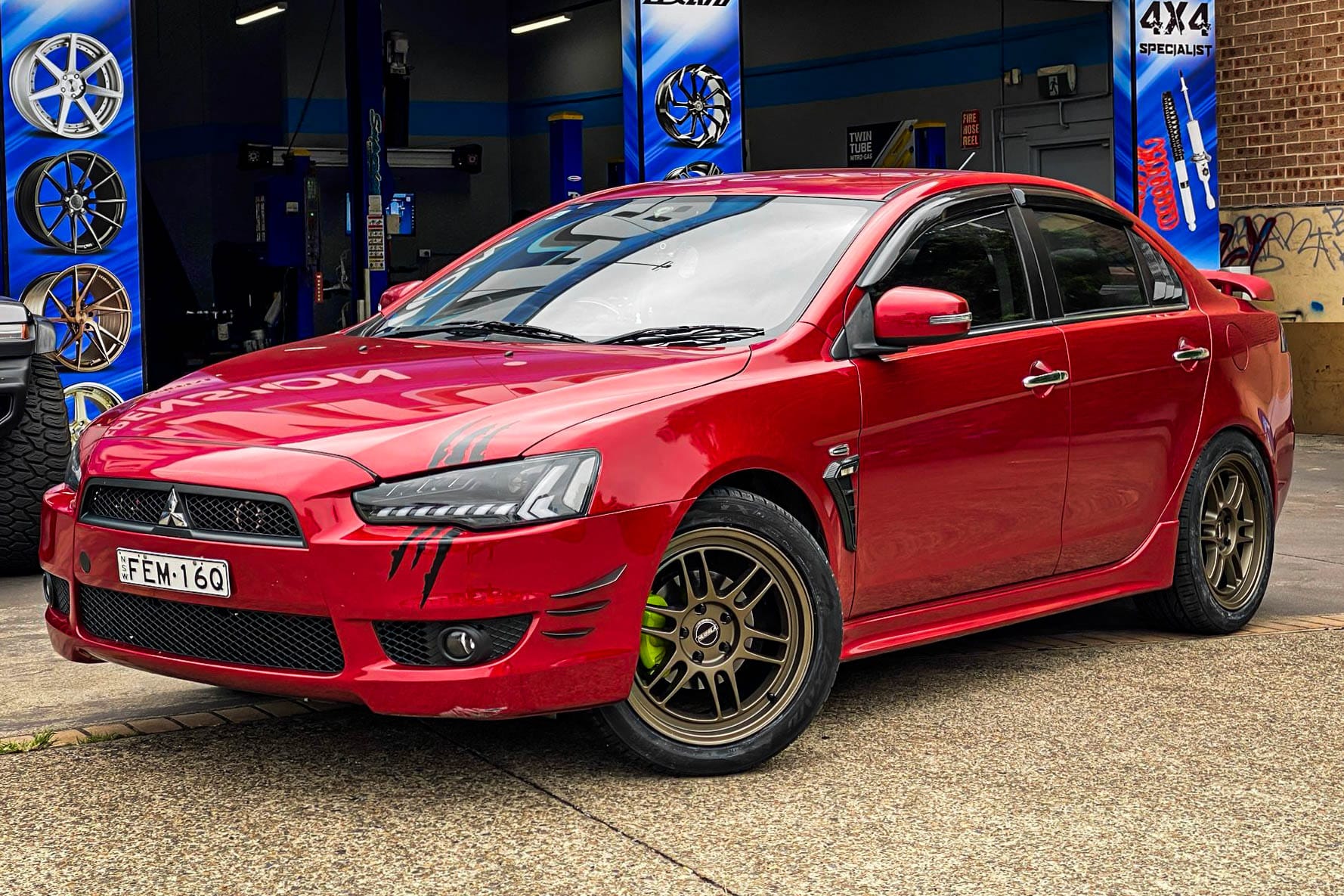 mitsubishi lancer hussla race spec matte bronze wheel #18496