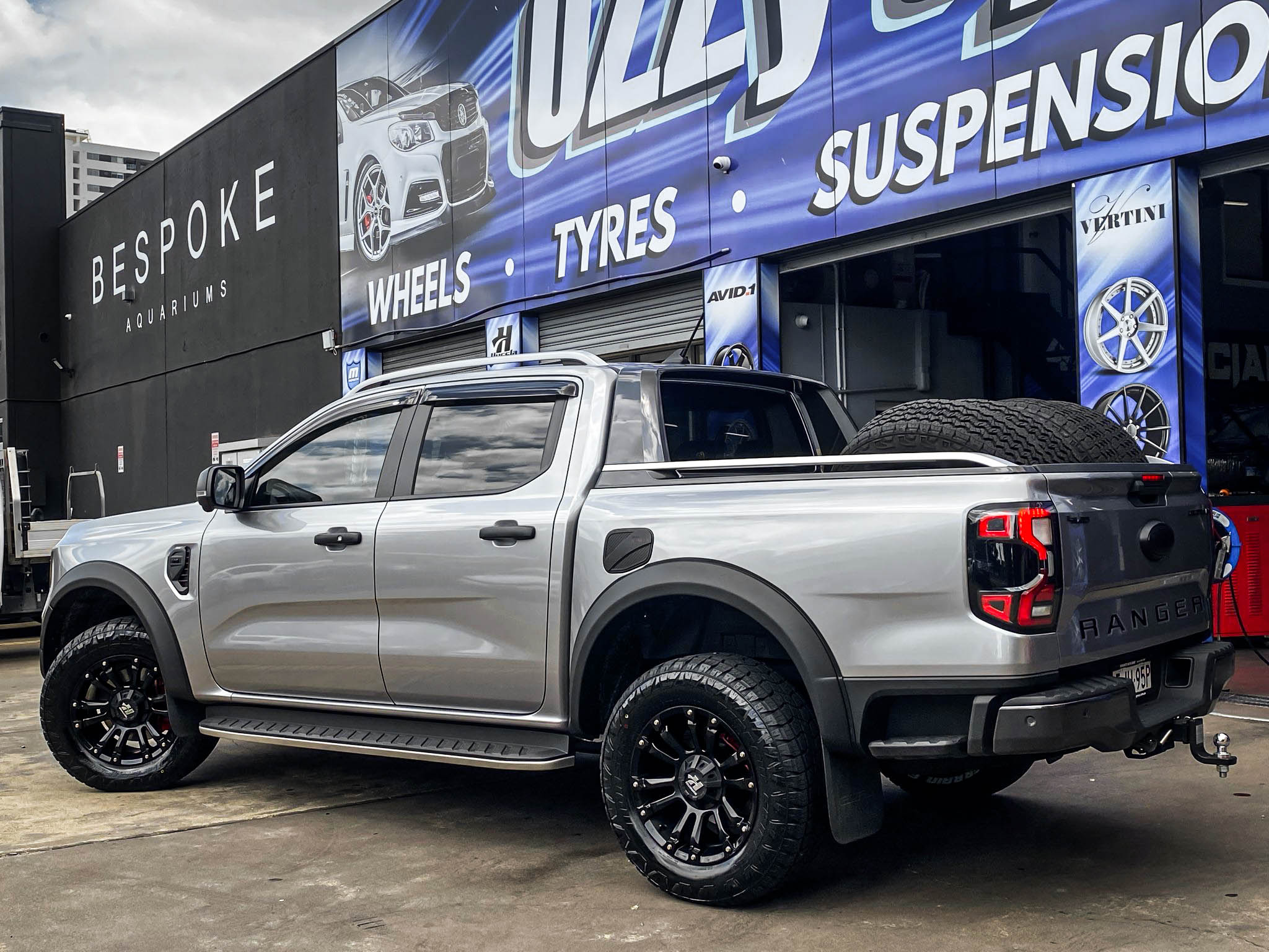 ford ranger hussla ambush matte black wheel #18505