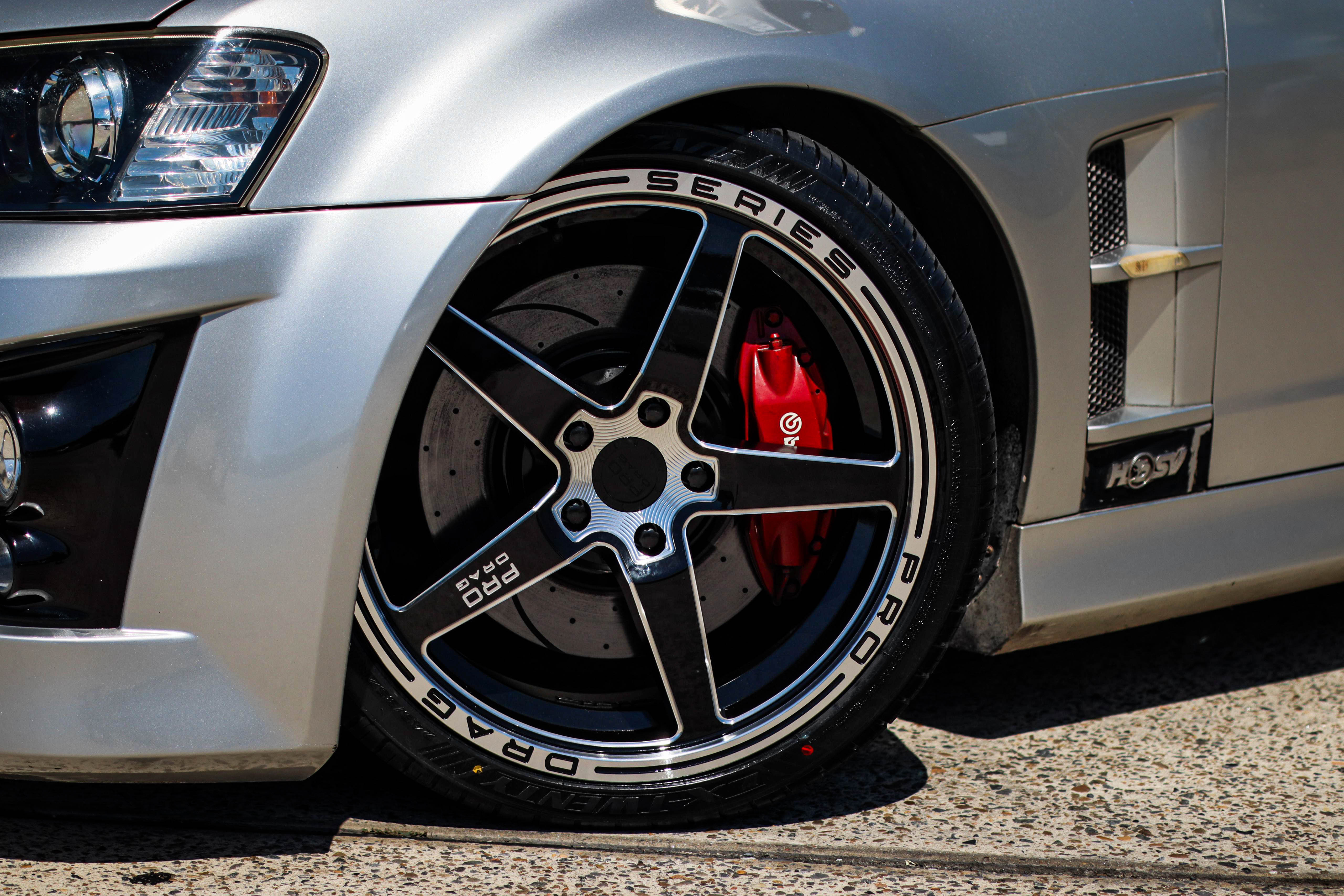 holden hsv clubsport pro drag pd1 black lip wheel #18529