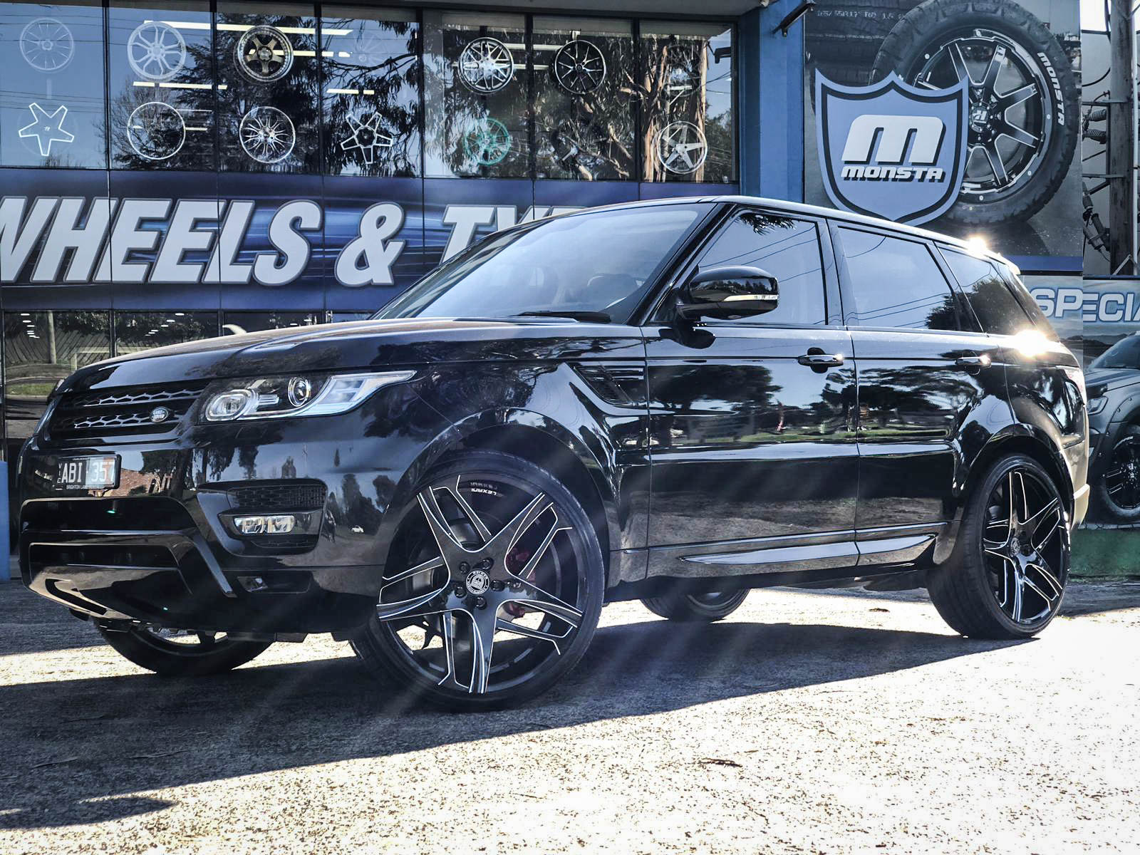 Land rover range rove lexani bavaria gloss black milled accents #1854
