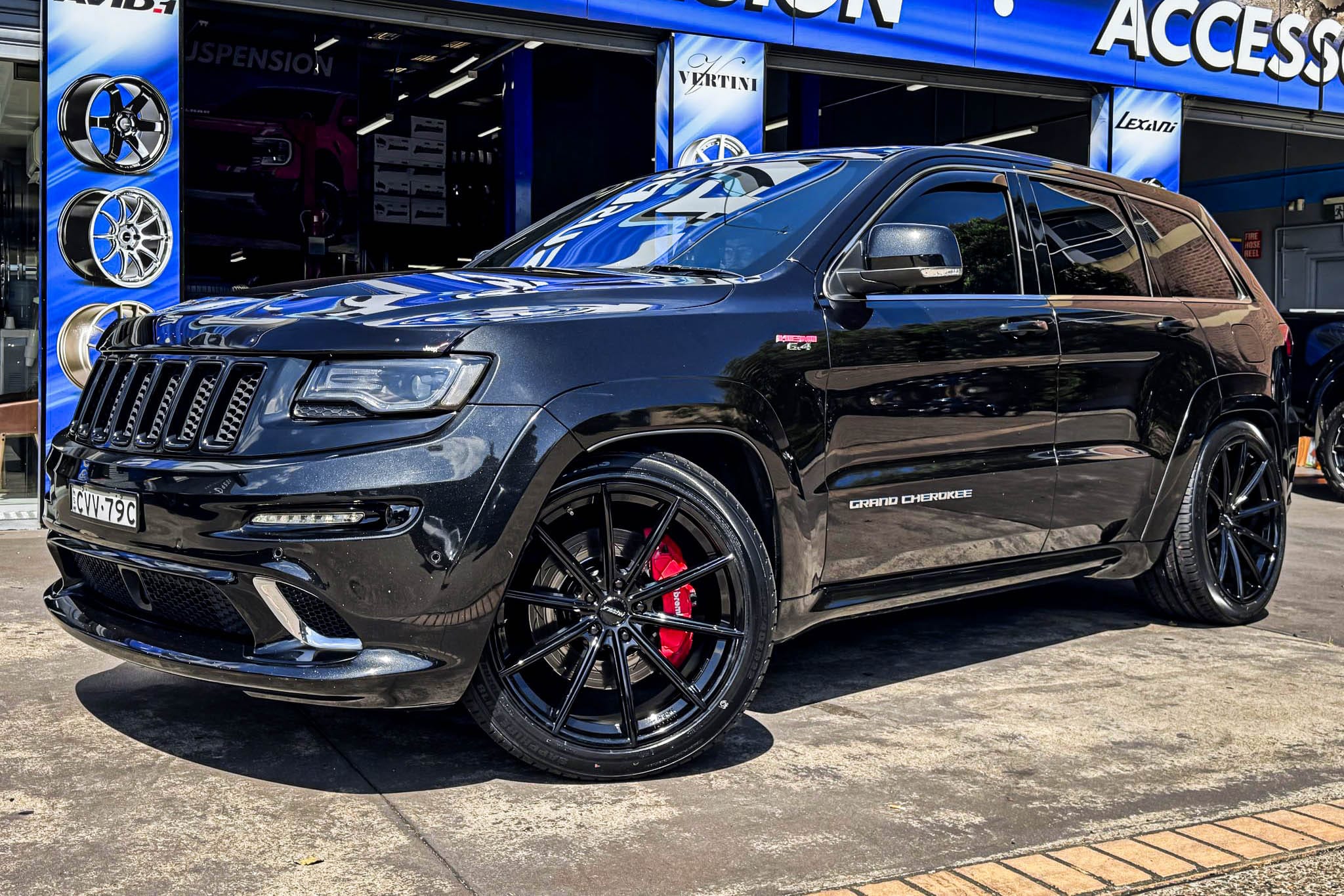 jeep grand cherokee hussla moz gloss black wheel #18554