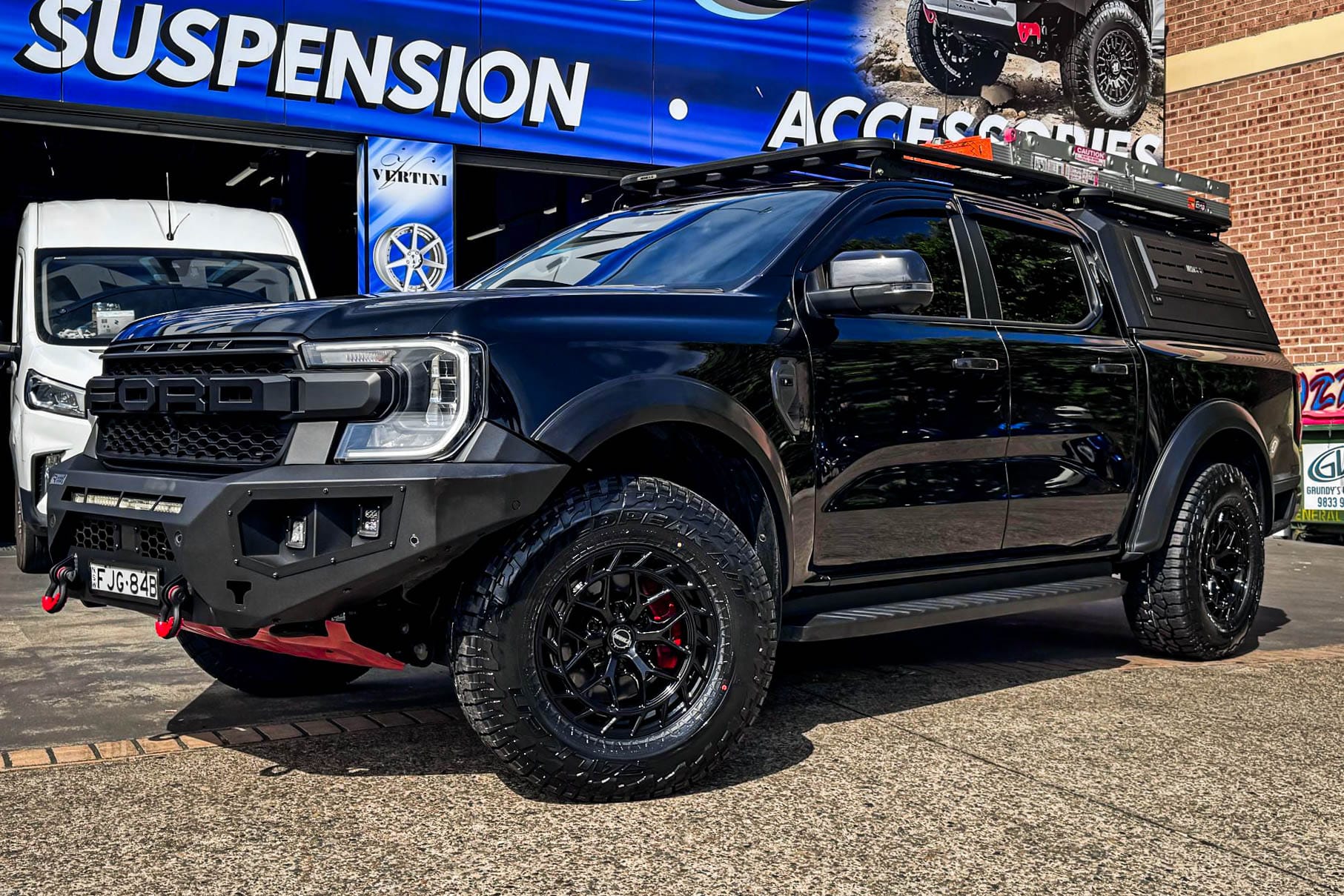 ford ranger hussla gunner full gloss black wheel #18558