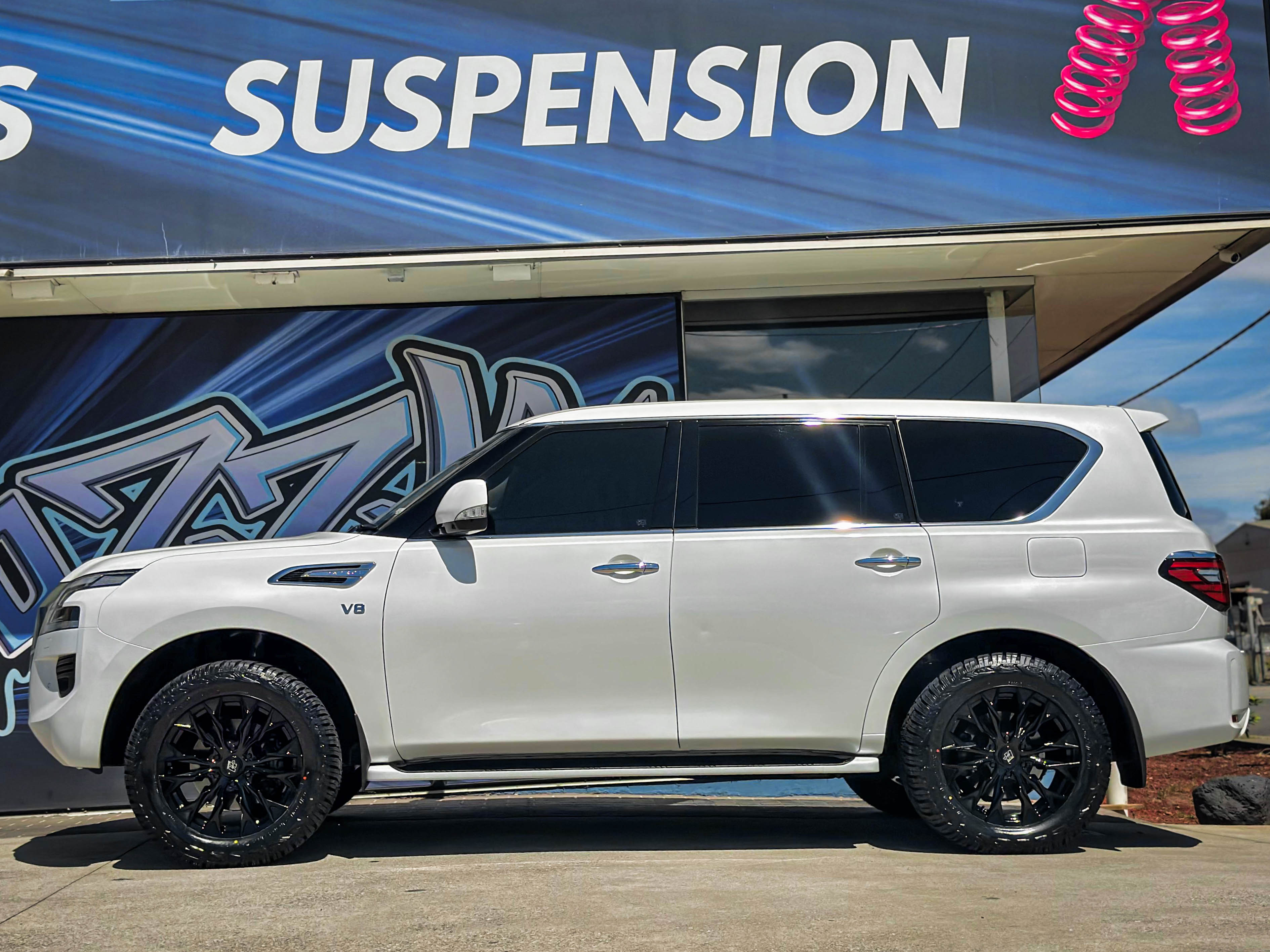 nissan patrol hussla phantom gloss black wheel #18564