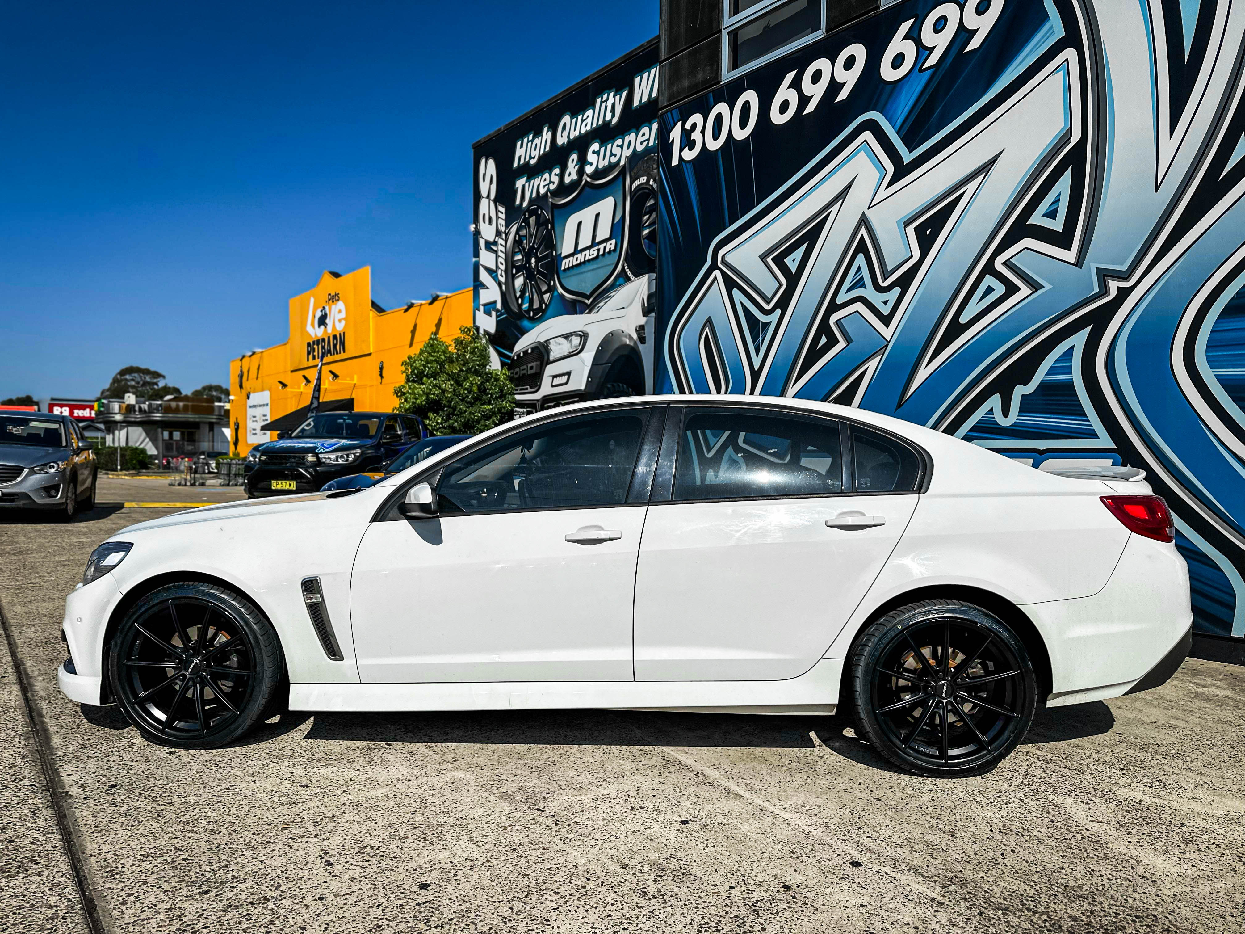 holden commodore hussla moz matte black wheel #18565