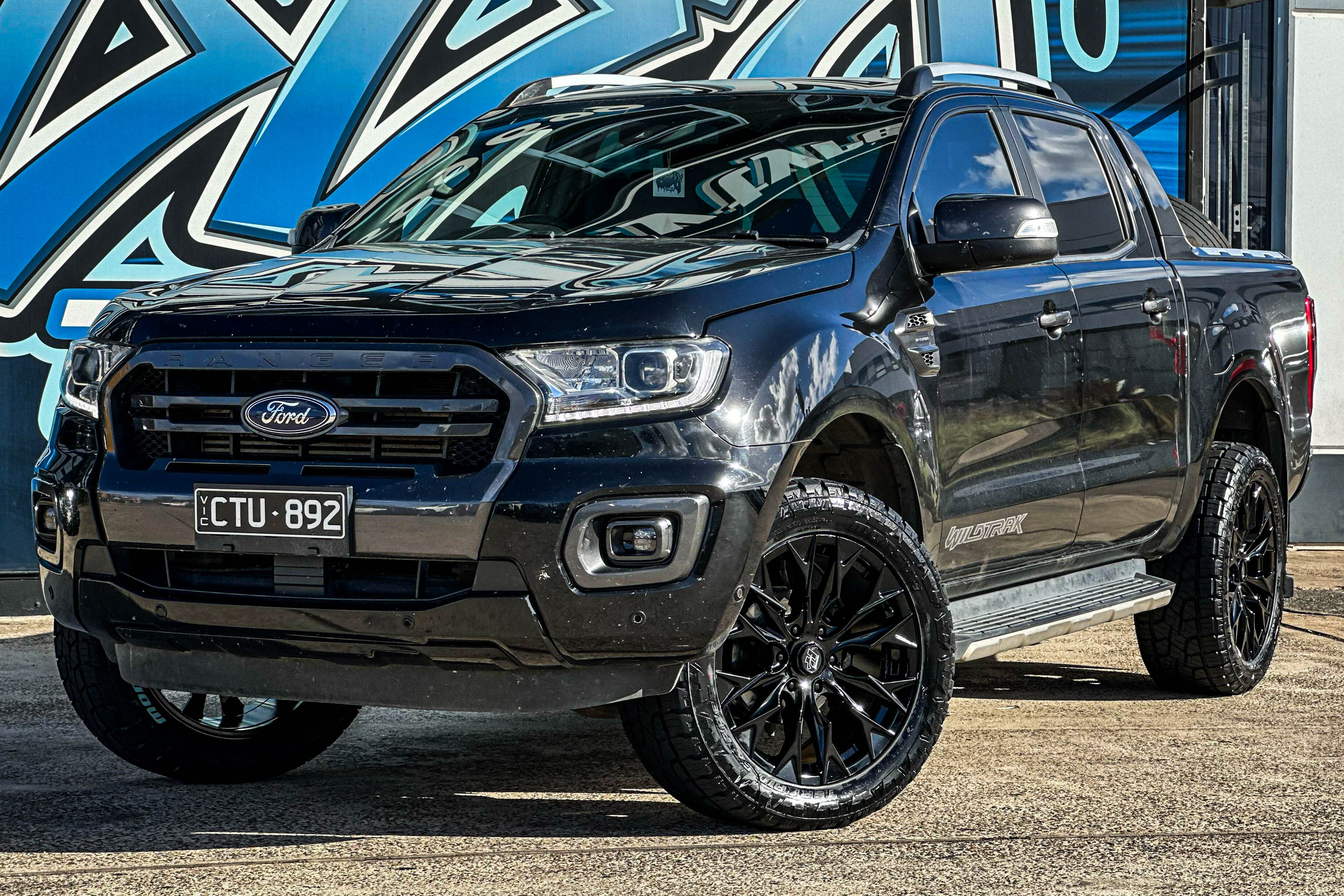 ford ranger hussla phantom gloss black wheel #18605