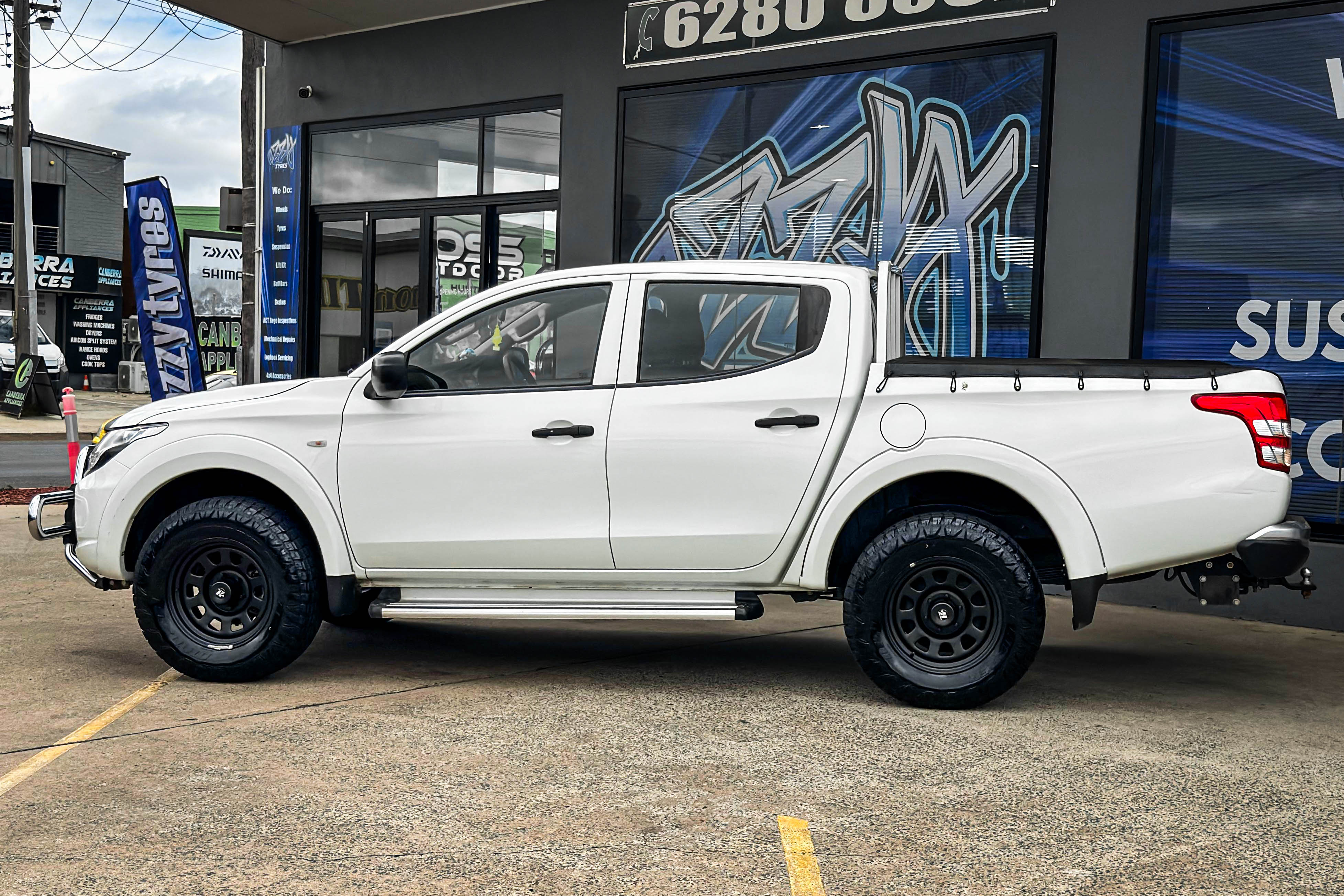 mitsubishi triton revolution steel wheel matte black wheel #18613