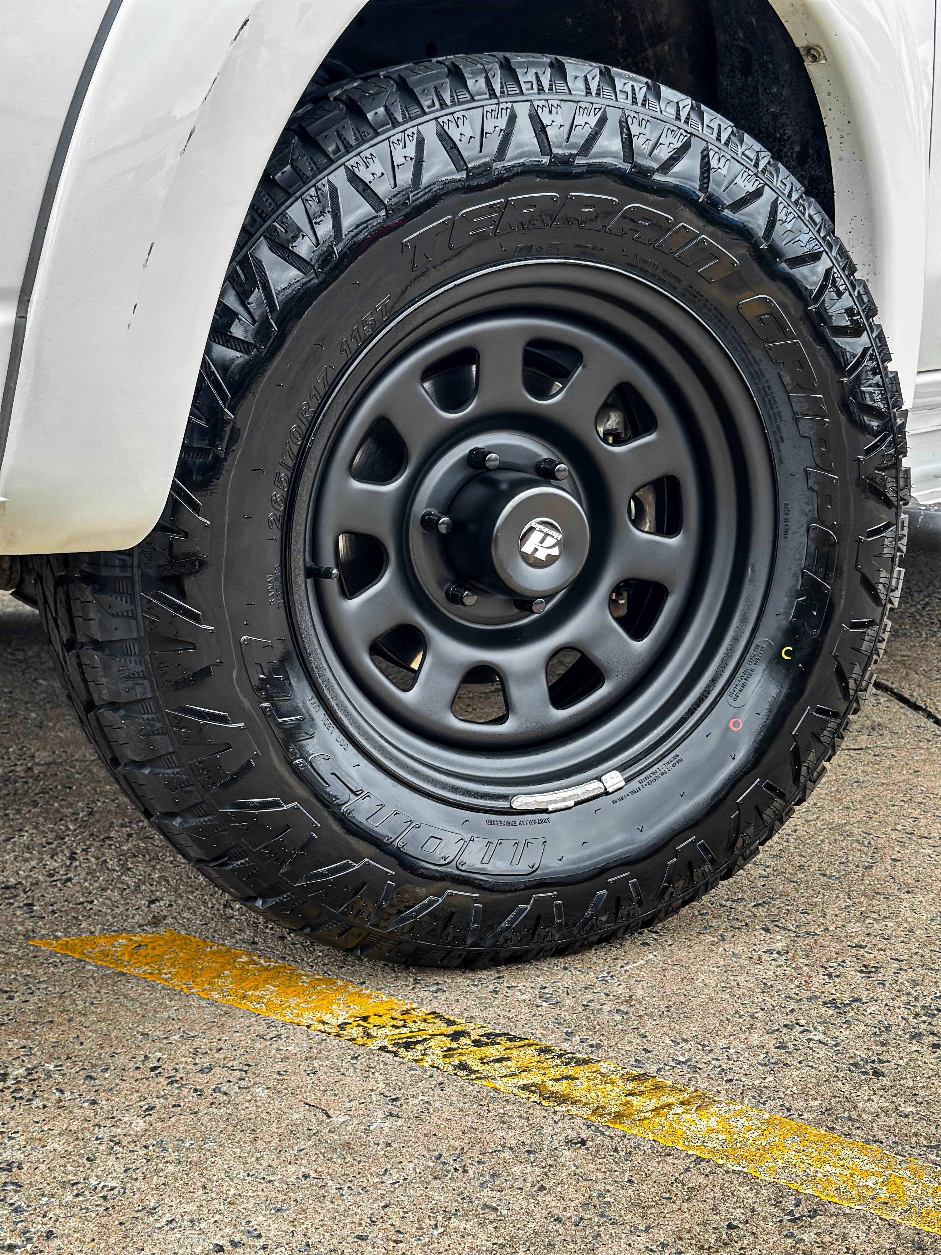 mitsubishi triton revolution steel wheel matte black wheel #18613