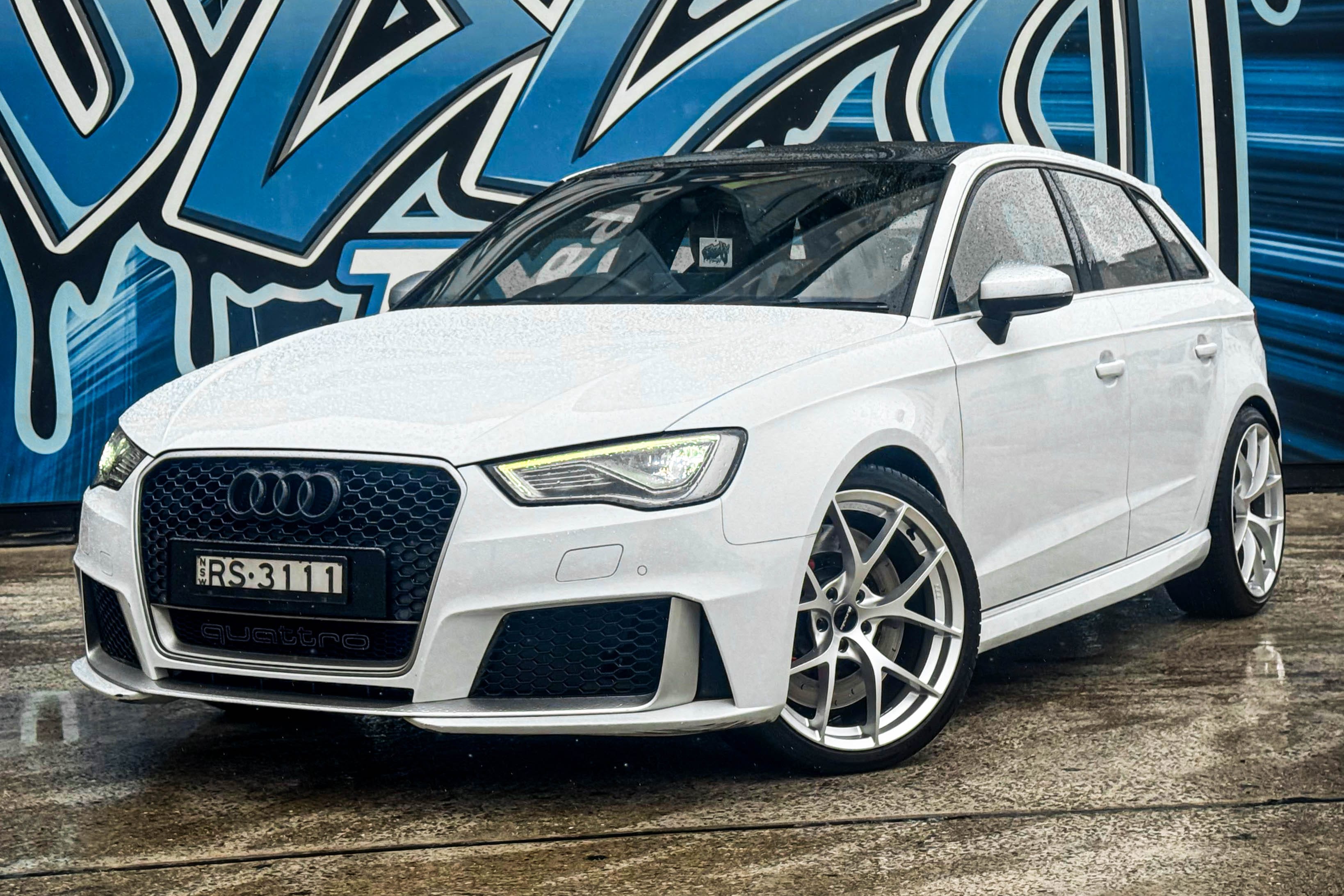 audi rs3 hussla forged b5 diamond silver wheel #18620