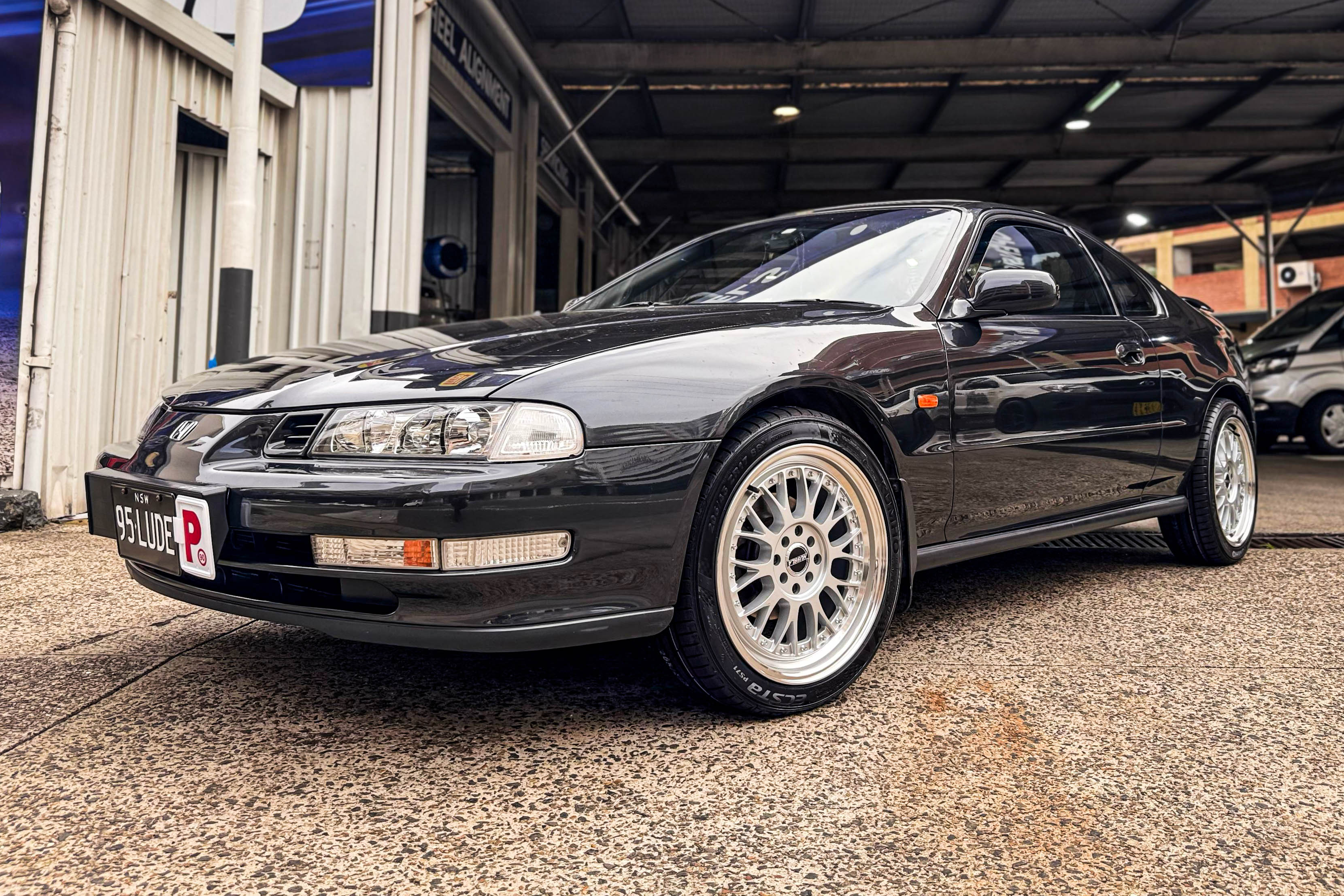 honda prelude hussla 021 silver machined lip wheel #18917