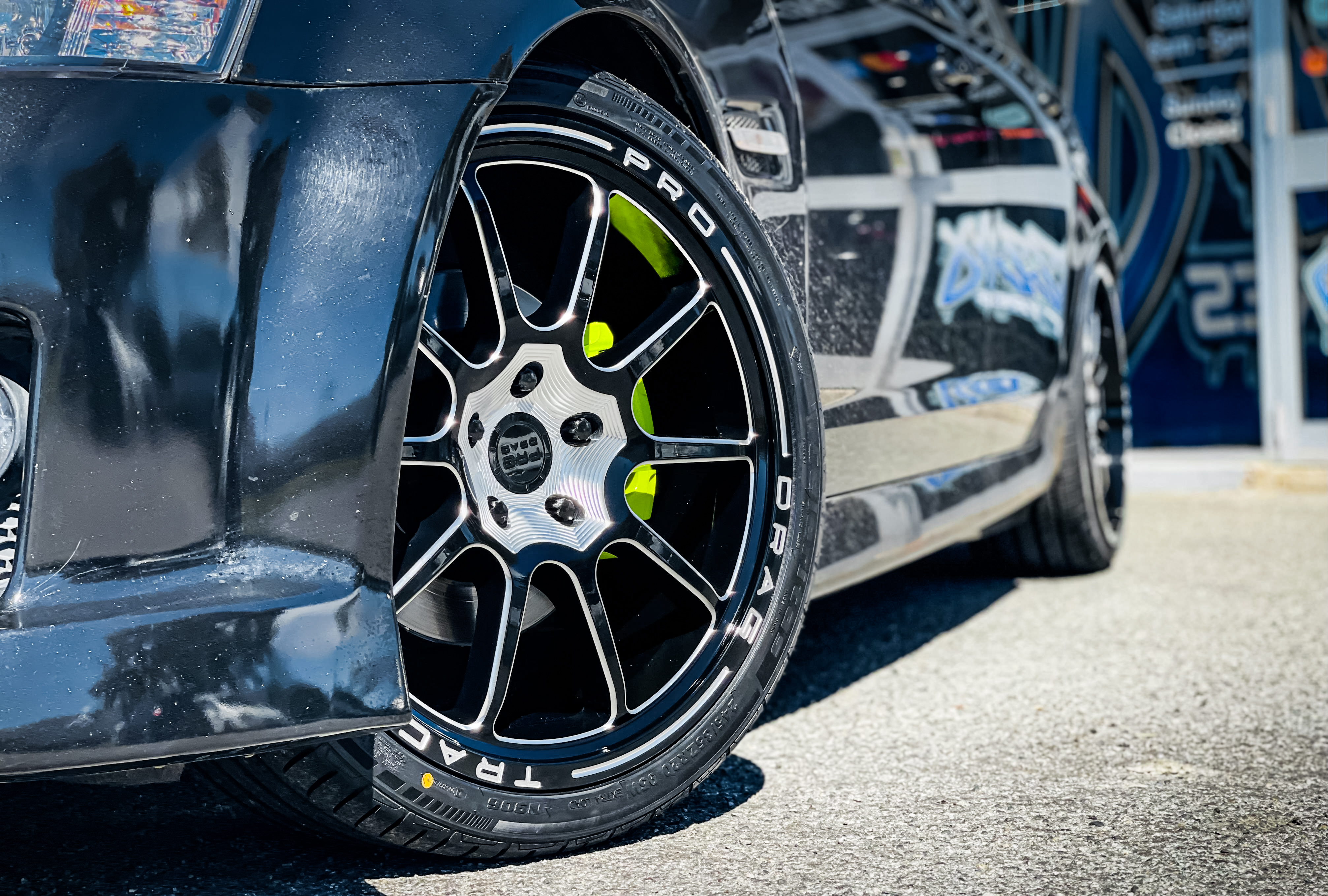 holden commodore pro drag track series gloss black milled spokes milled ...