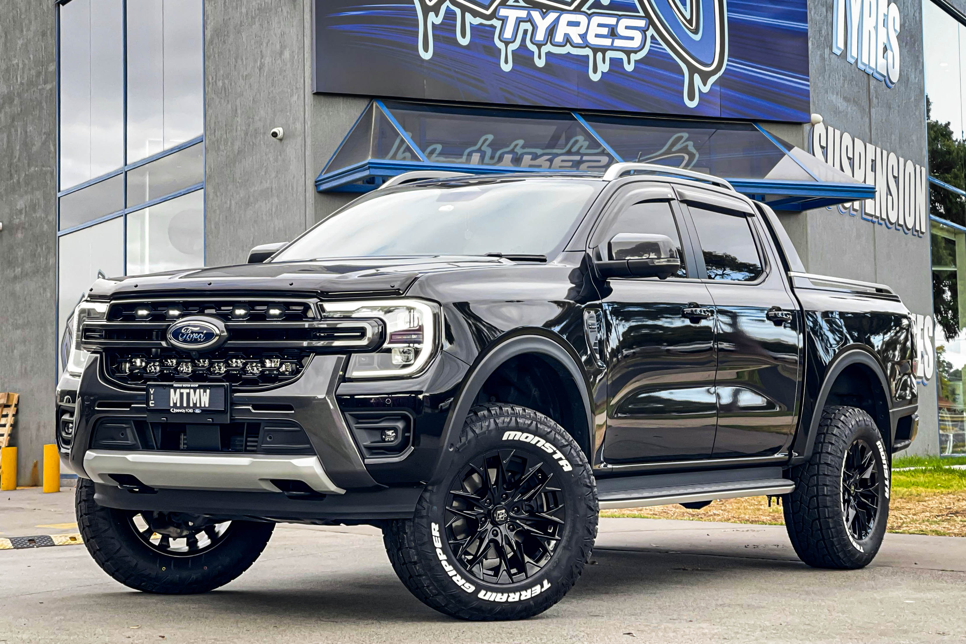 ford ranger hussla phantom gloss black wheel #18937